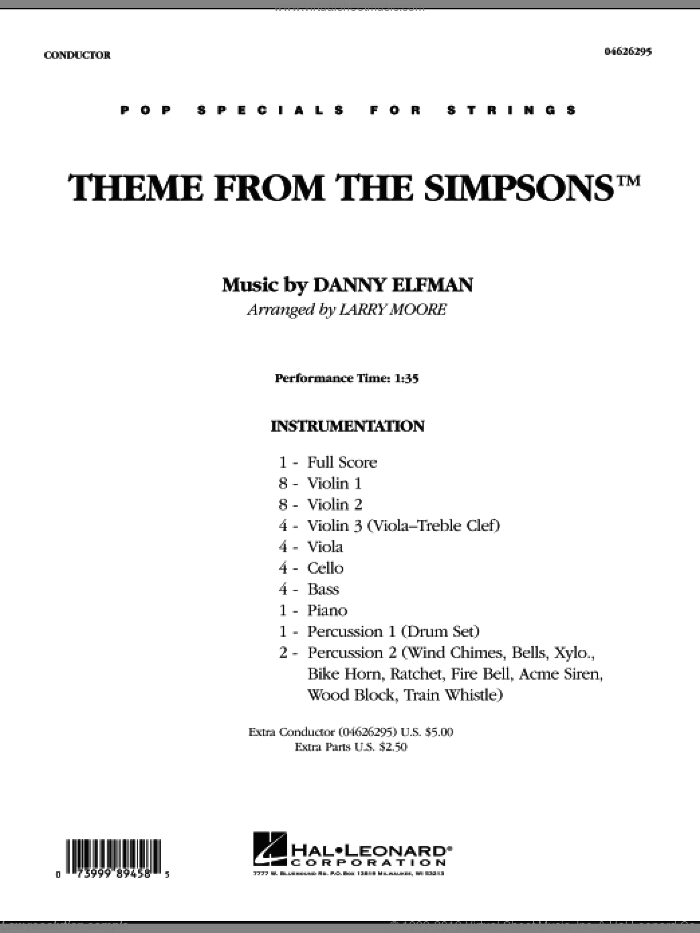 The Simpsons sheet music (complete collection) for orchestra