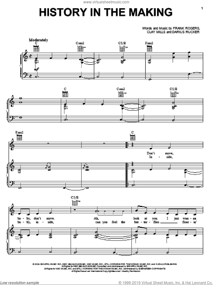 History In The Making sheet music for voice, piano or guitar