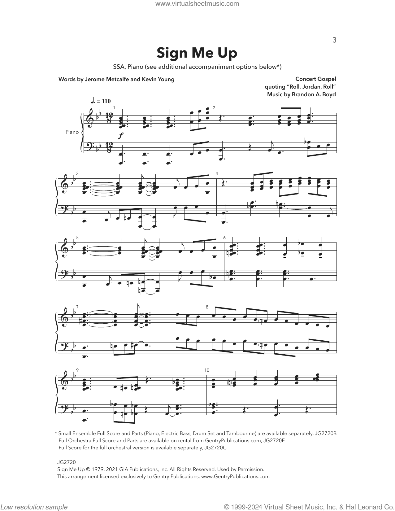 Sign Me Up sheet music for choir (SSAA: soprano, alto) (PDF)
