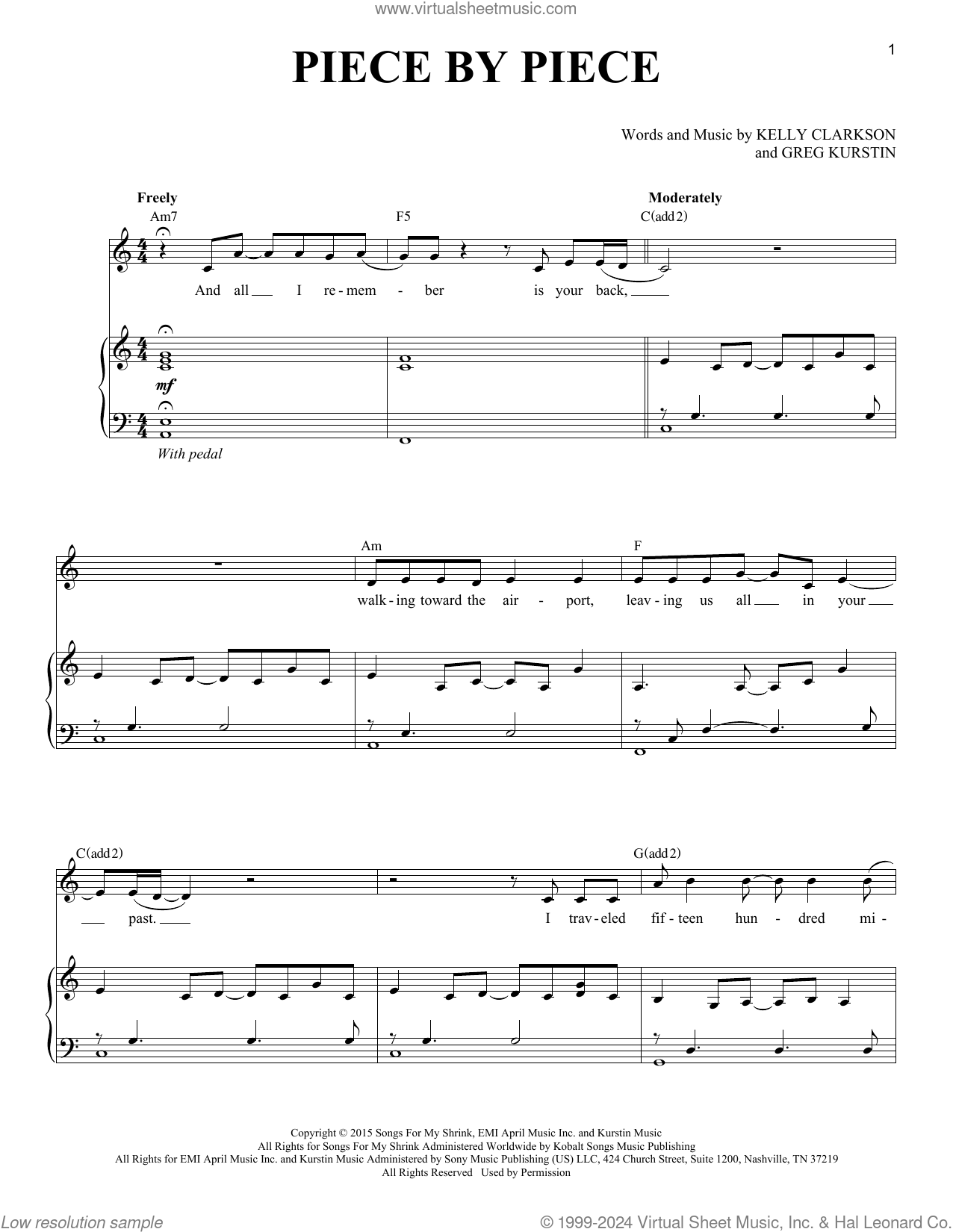 Piece By Piece sheet music for voice and piano (PDF-interactive)