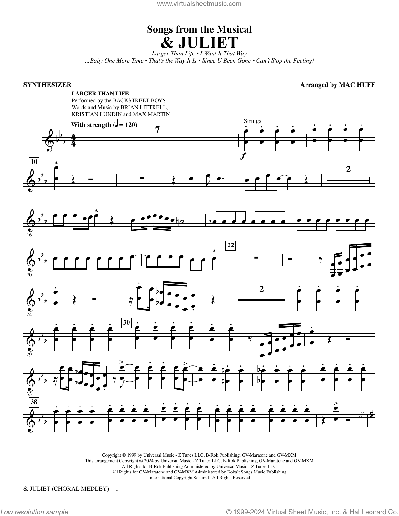 Songs from the Musical "& Juliet" (Choral Medley) (complete set of ...