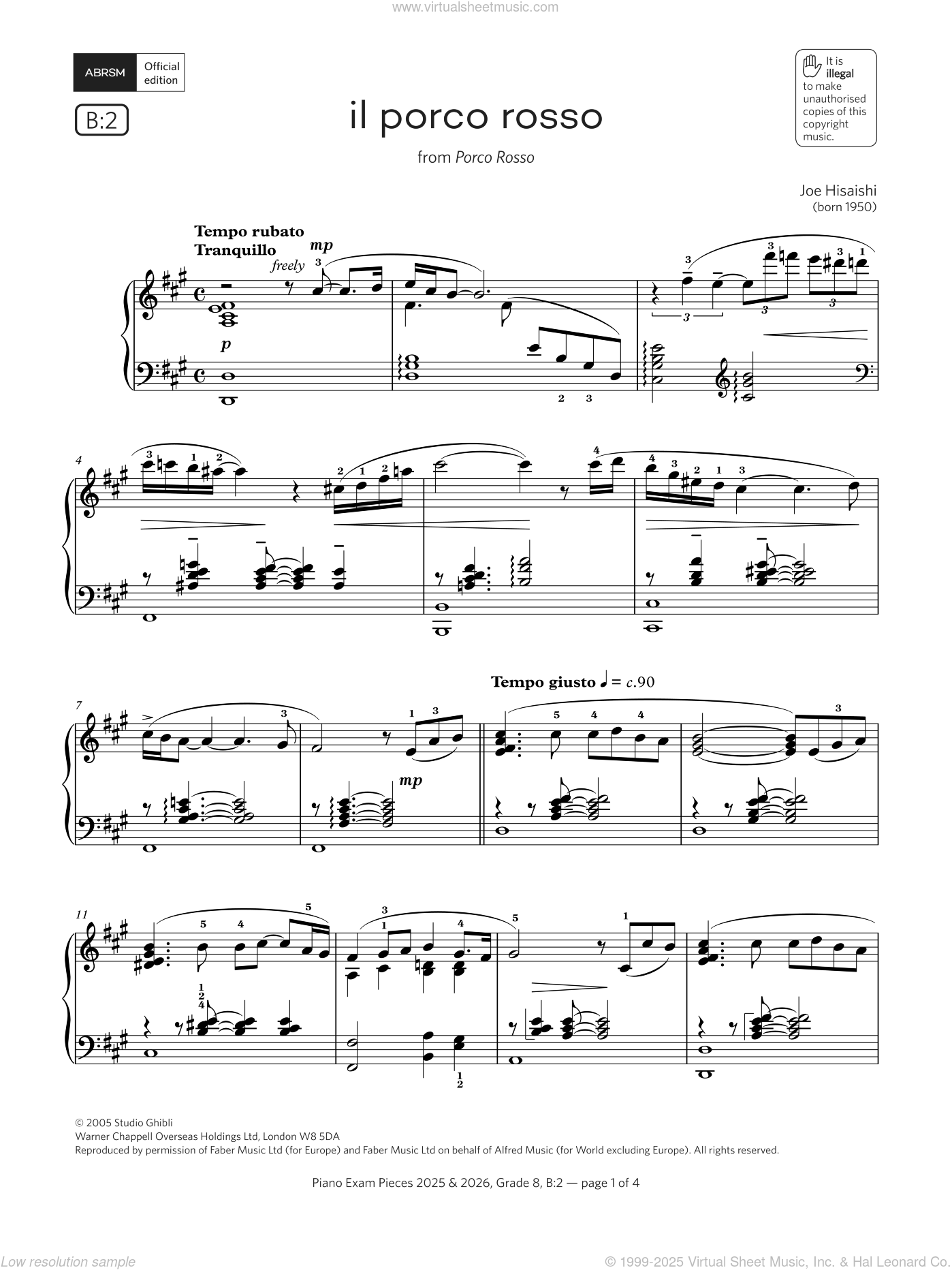 il porco rosso (Grade 8, list B2, from the ABRSM Piano Syllabus 2025 ...