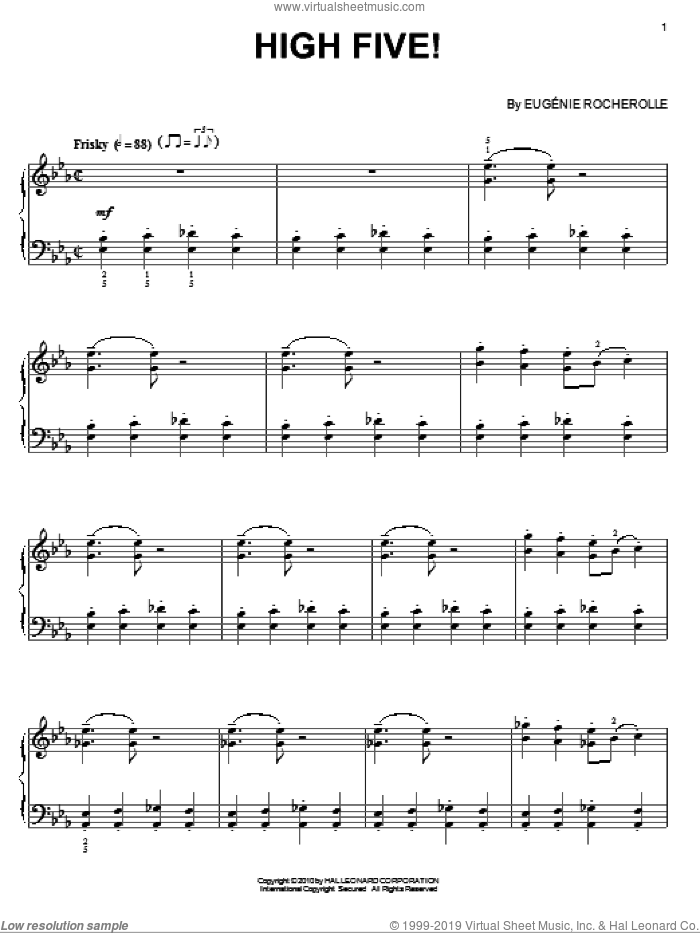 High Five! sheet music for piano solo (PDF-interactive)