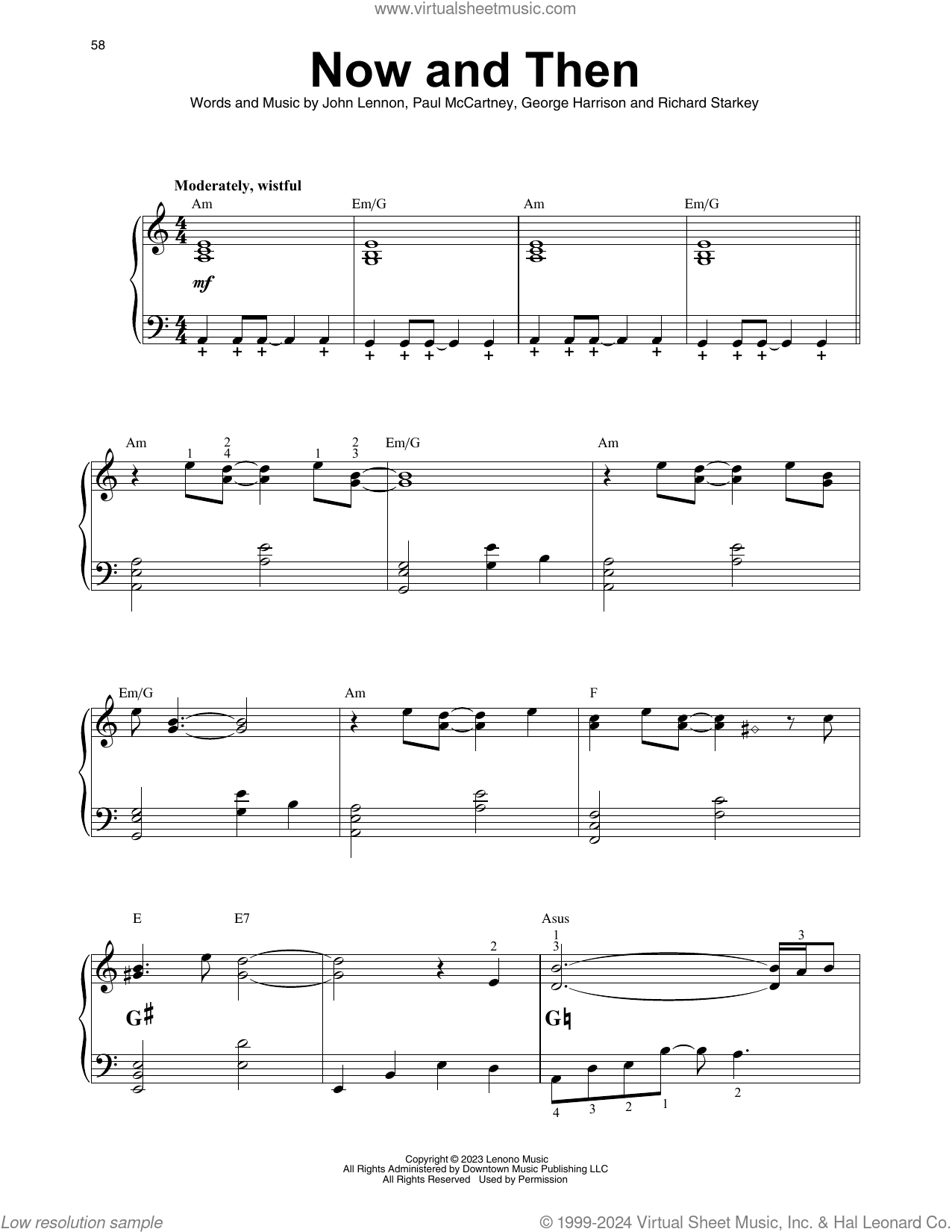 Now And Then sheet music for harp solo (PDF)