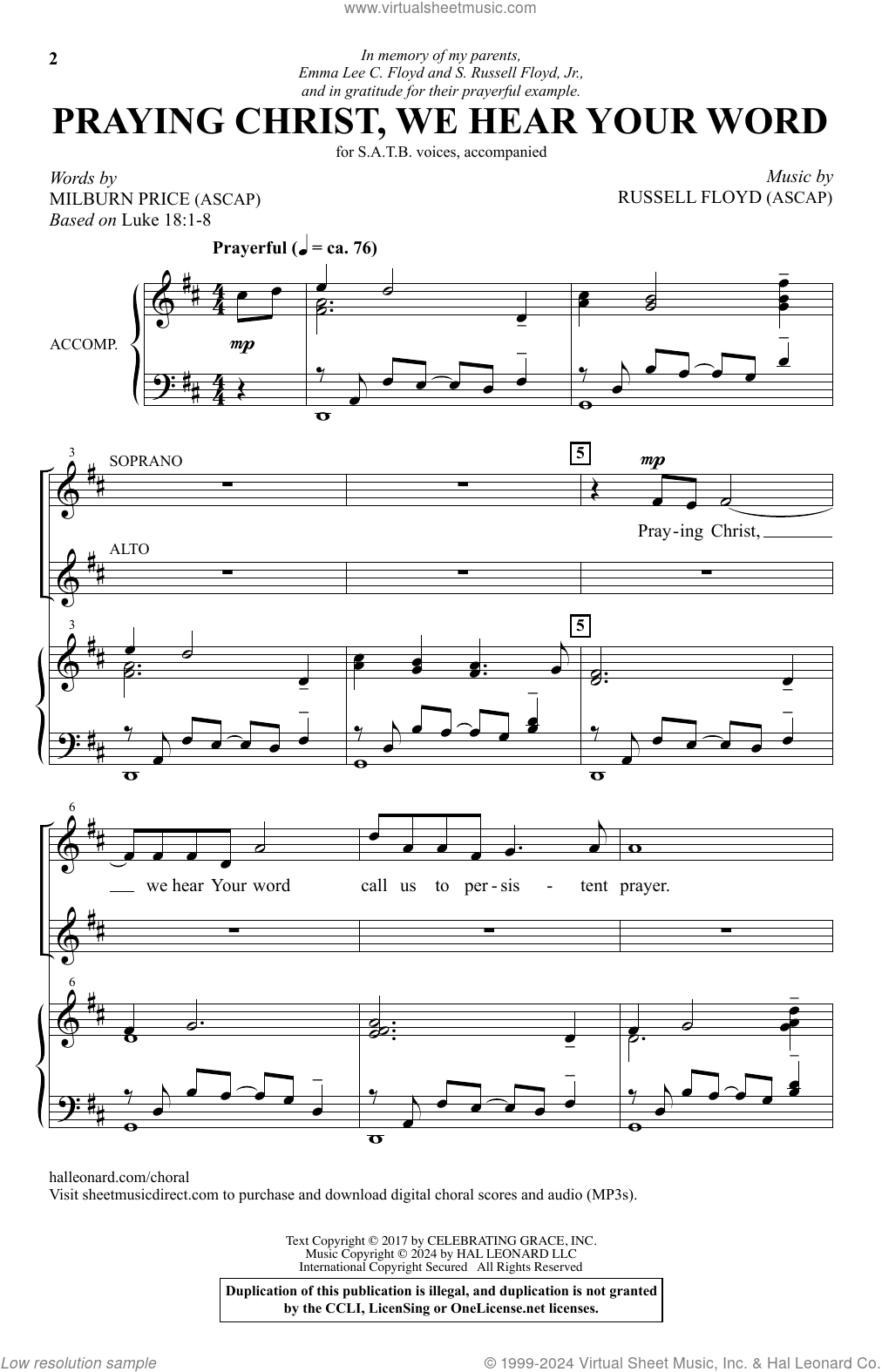 Praying Christ, We Hear Your Word sheet music for choir (SATB: soprano ...