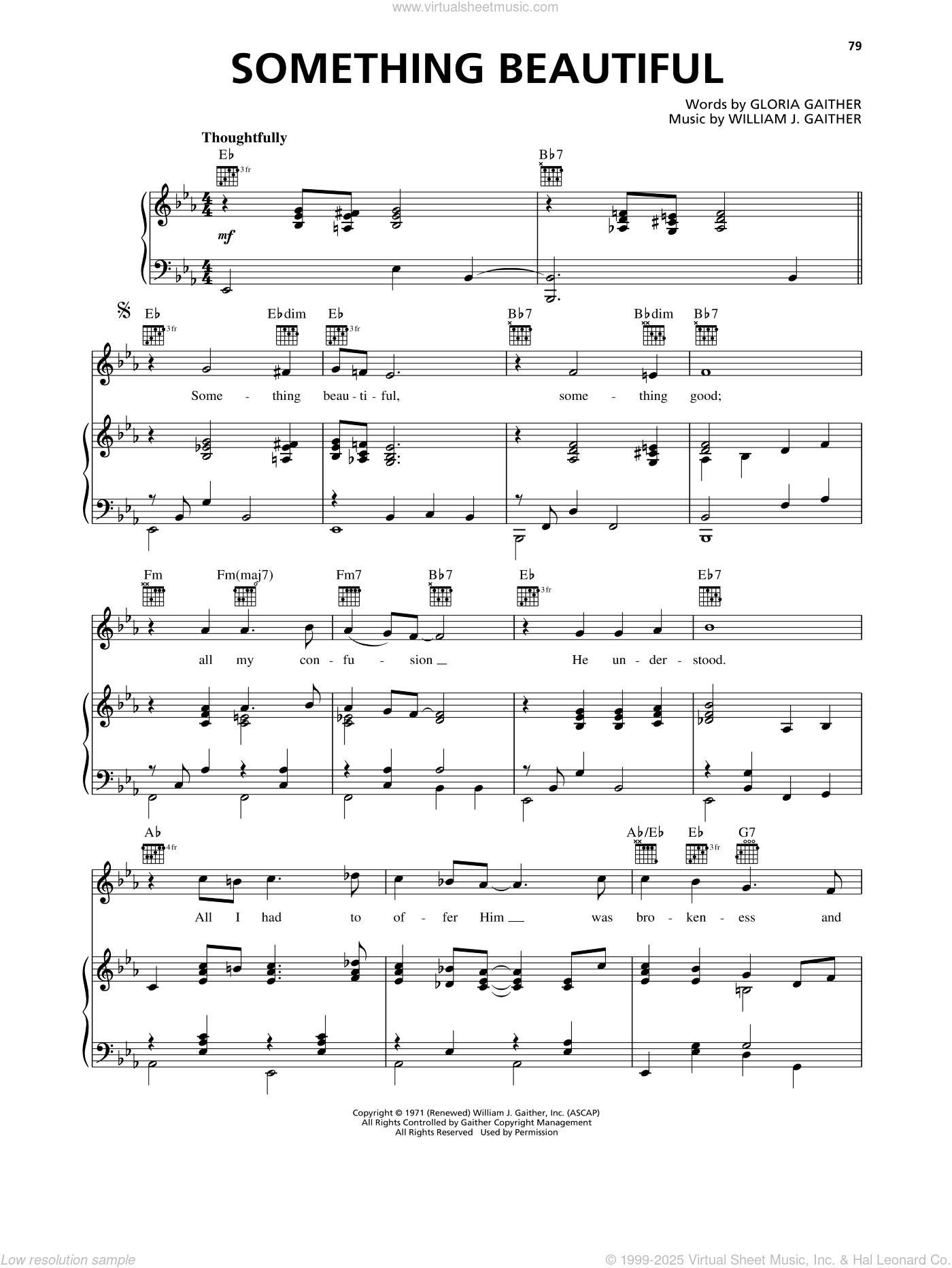 Bill Gaither Trio: Something Beautiful sheet music for voice, piano or ...