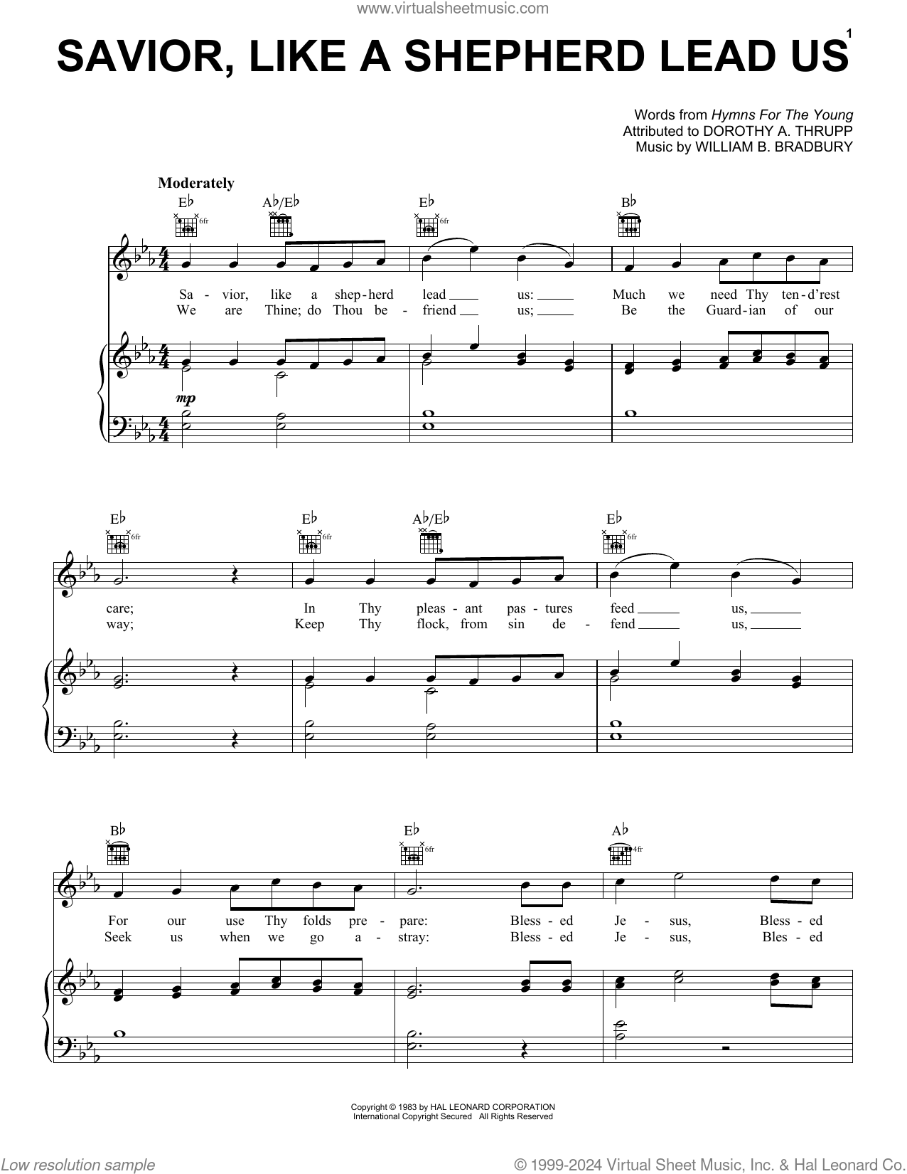 Savior, Like A Shepherd Lead Us sheet music for voice, piano or guitar