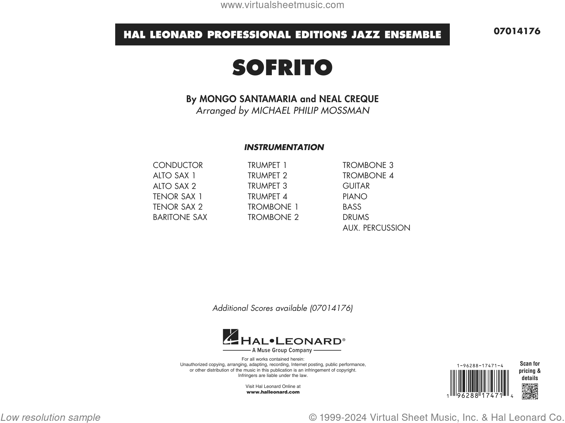 Sofrito (arr. Michael Philip Mossman) sheet music (complete collection ...