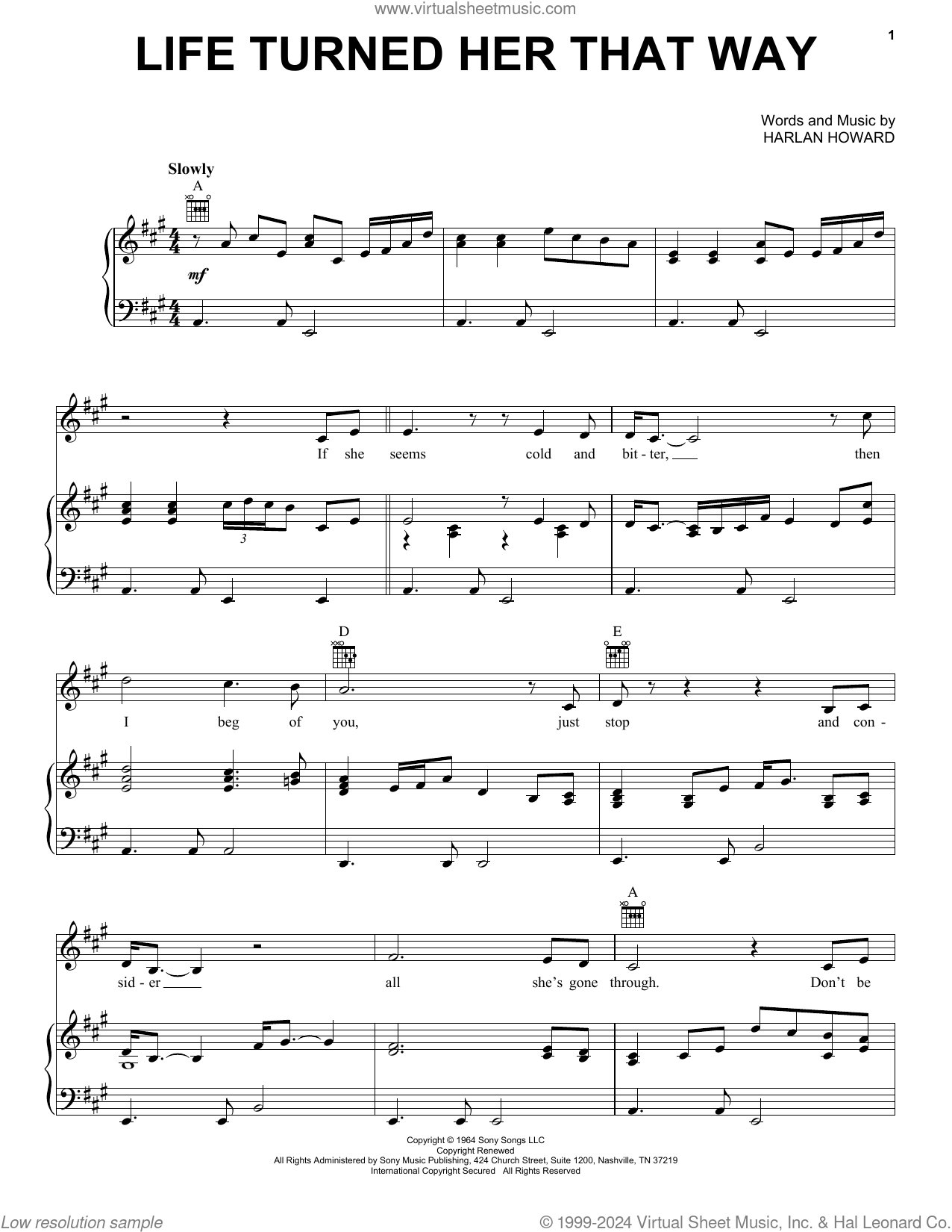 Van Shelton - Life Turned Her That Way sheet music for voice, piano or ...