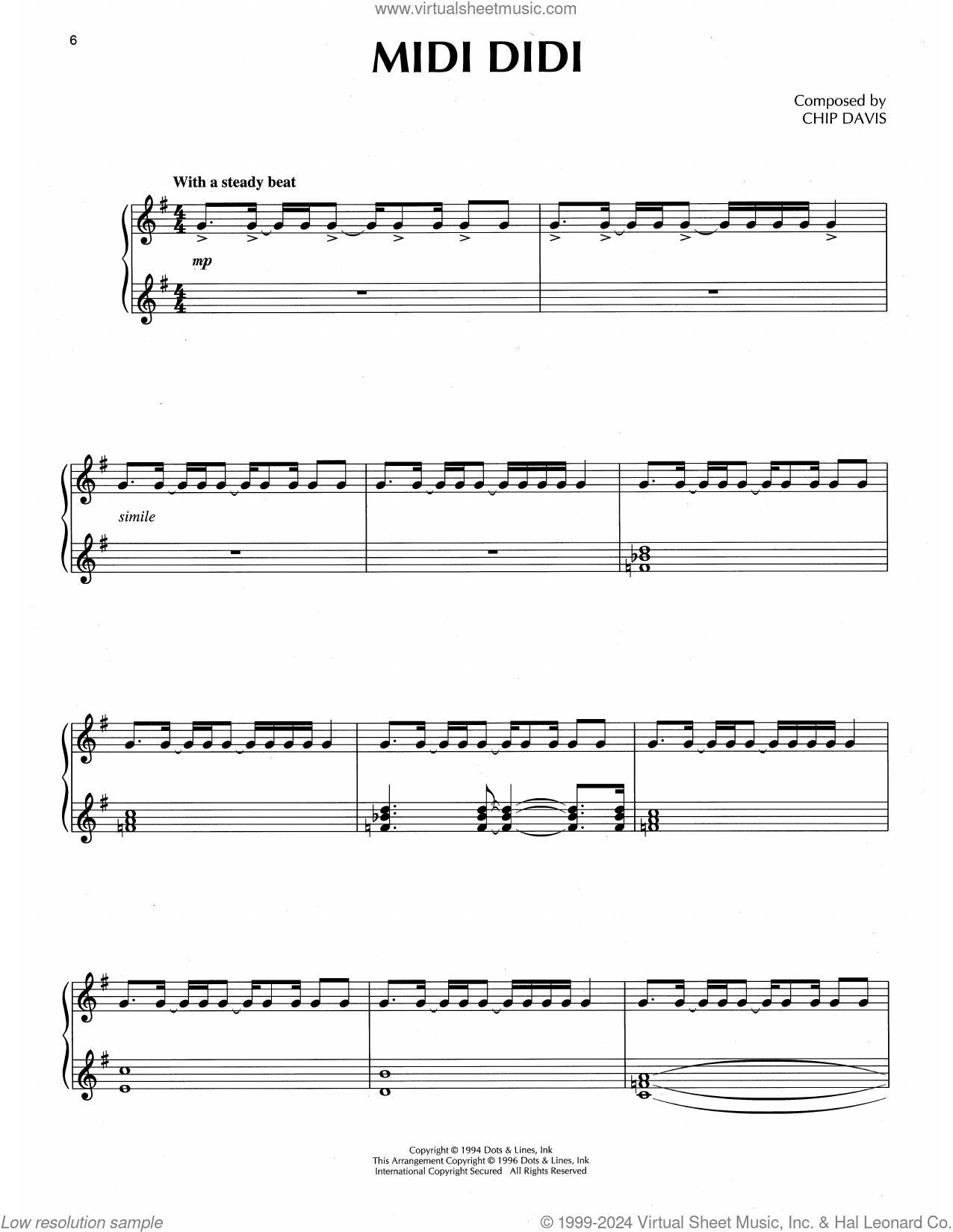 Midi Didi sheet music for piano solo (PDF)