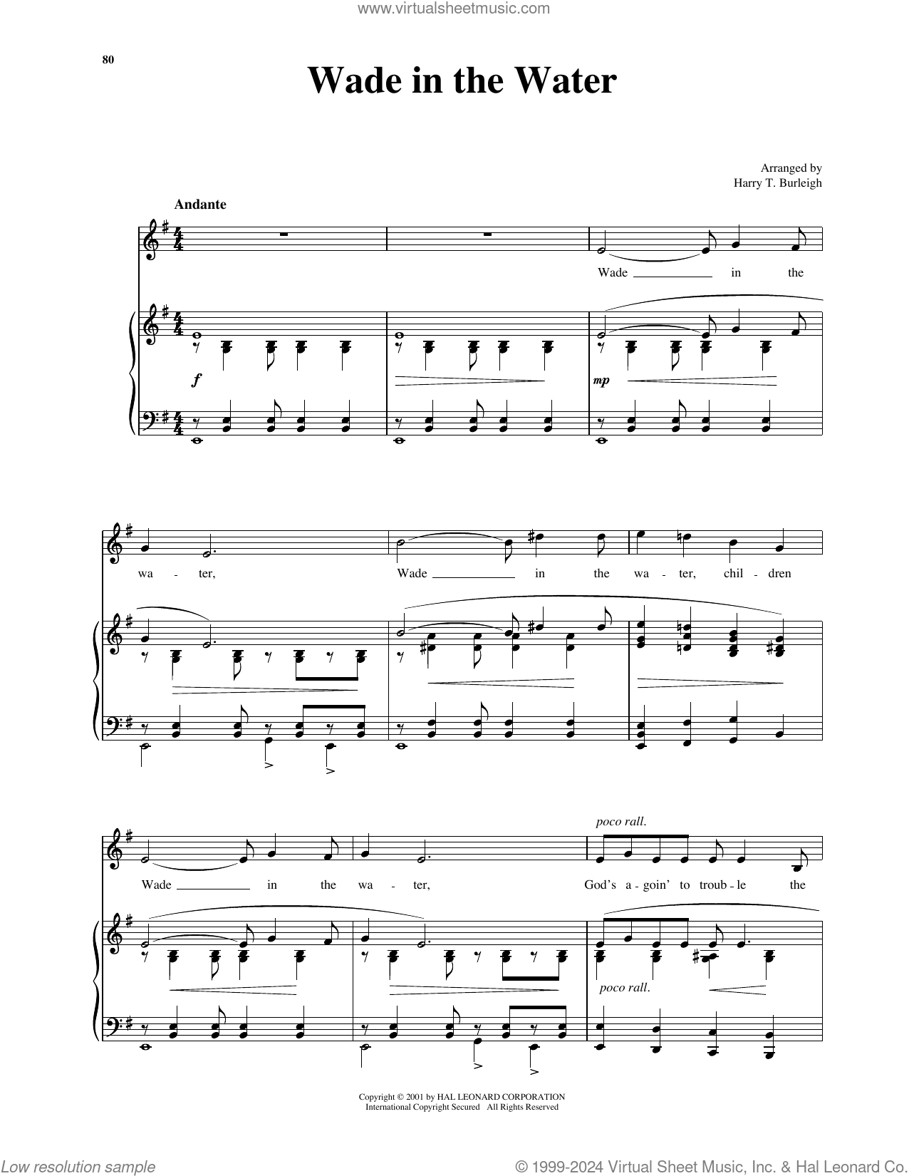 Wade In The Water (arr. Richard Walters) (High Voice) sheet music for ...