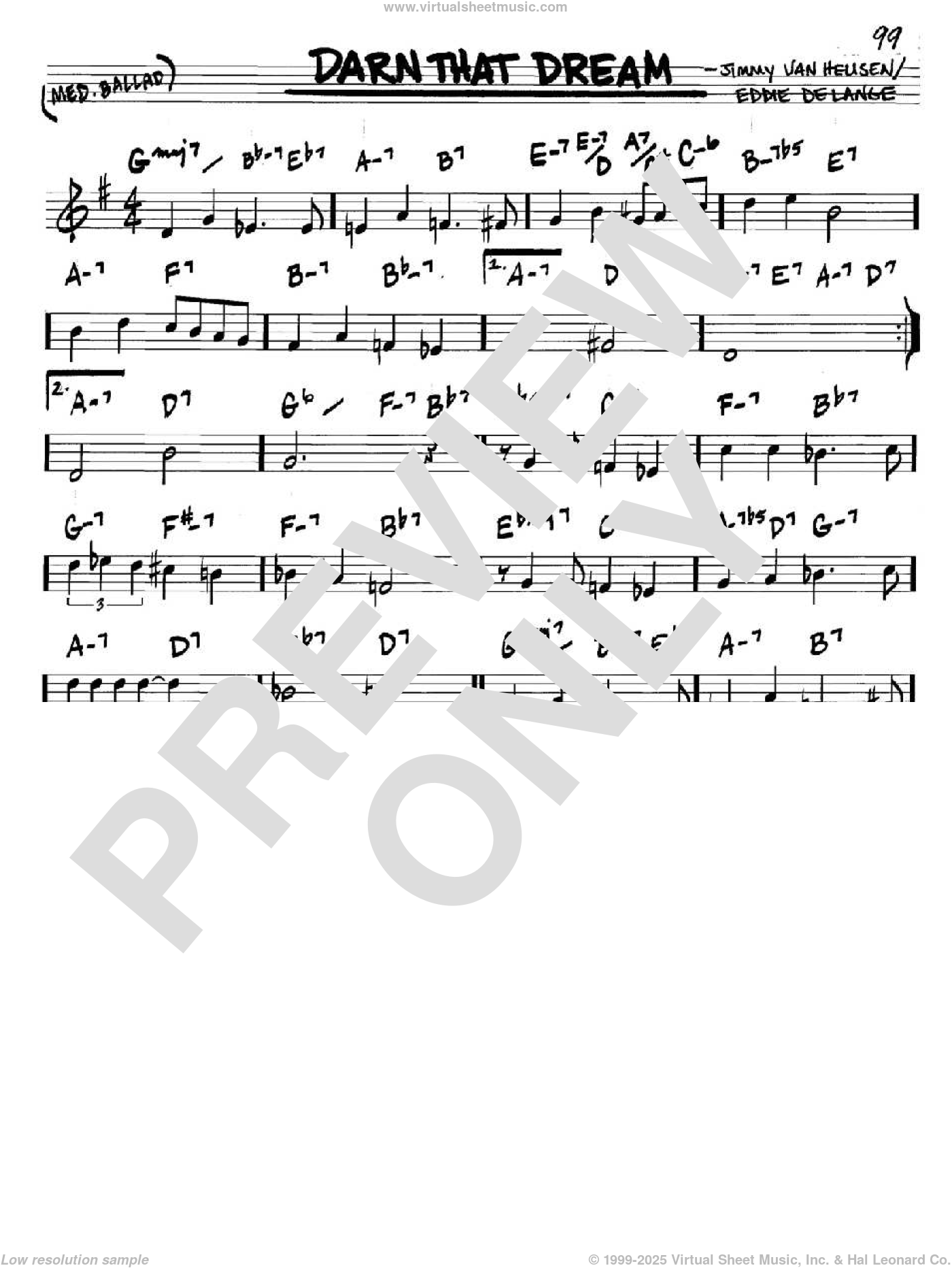 Van Heusen - Darn That Dream sheet music (in C) (PDF)