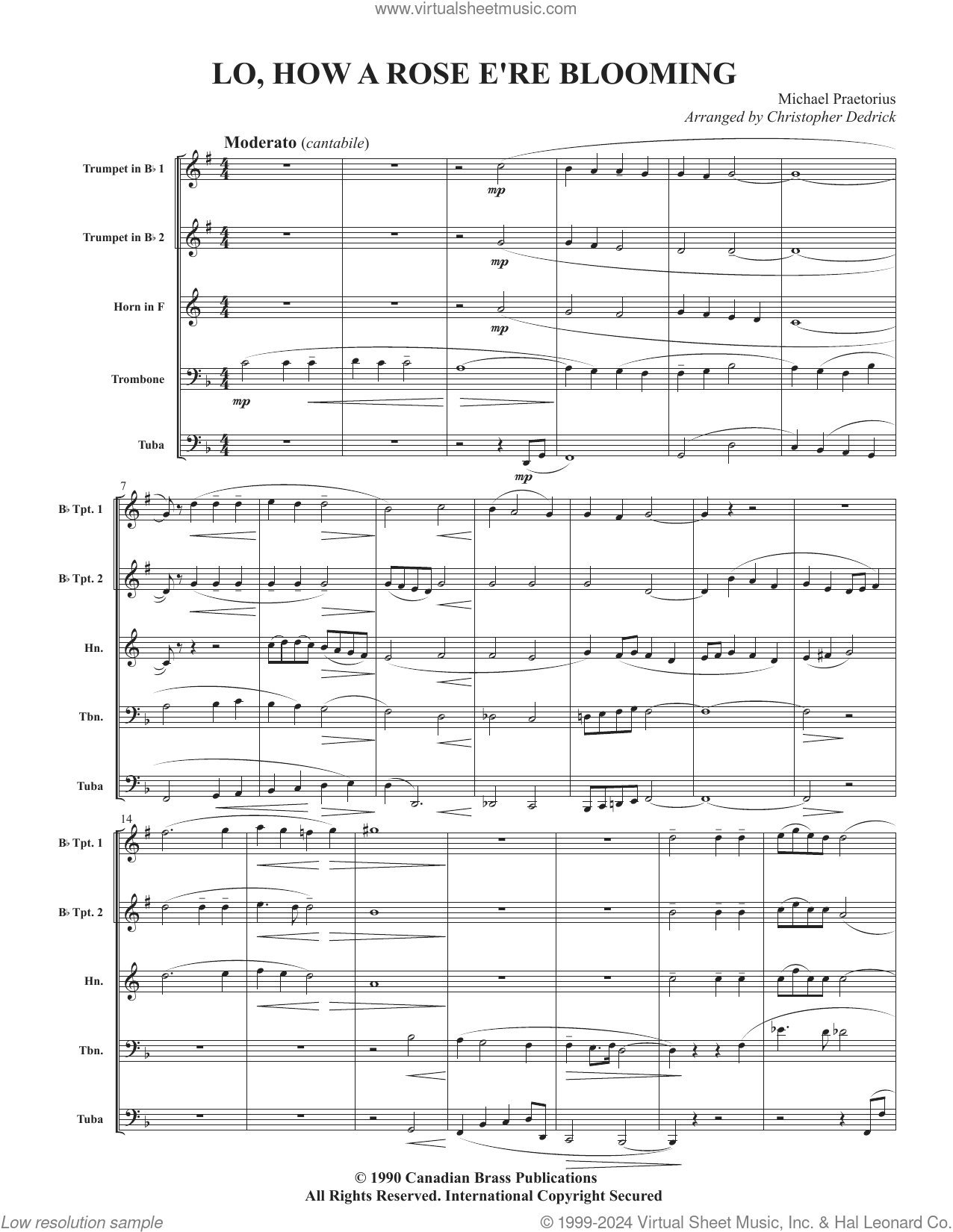 Lo, How A Rose E're Blooming sheet music (complete collection) for ...