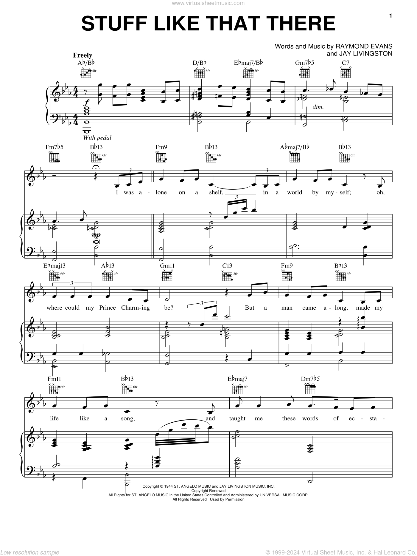 Stuff Like That There sheet music for voice and piano (PDF)