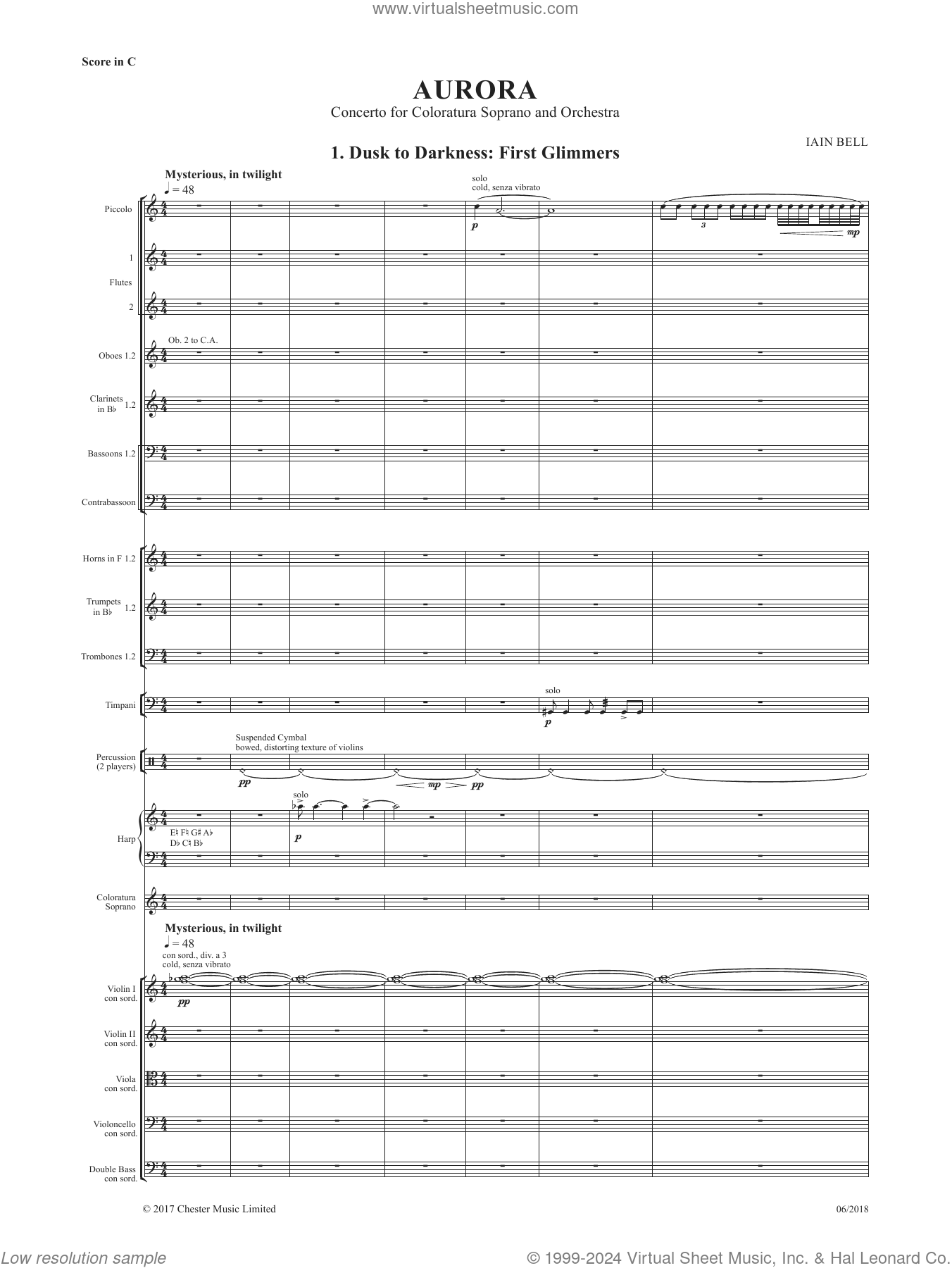 Aurora (Study score) sheet music for voice solo (PDF)
