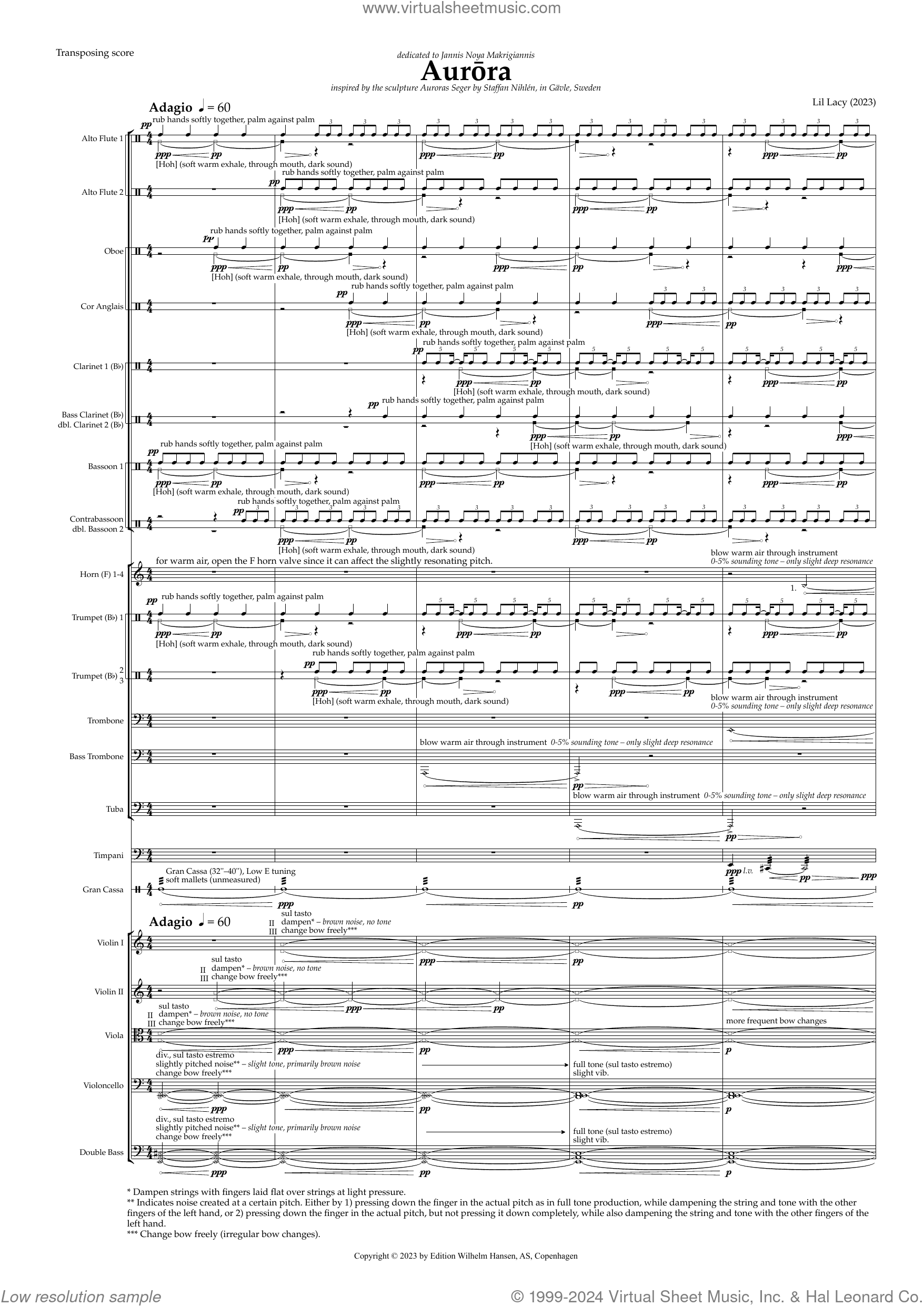 Aurora sheet music for orchestra (full score) (PDF)
