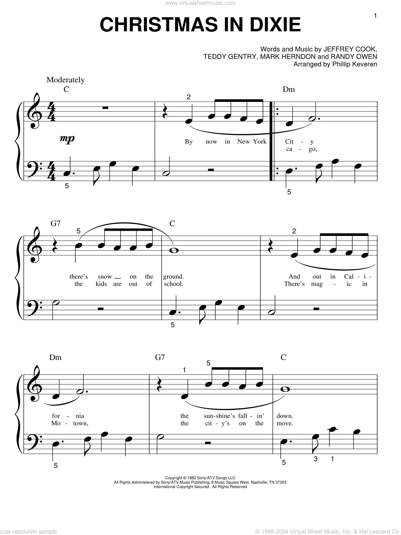 Christmas In Dixie (arr. Phillip Keveren) sheet music for piano solo ...