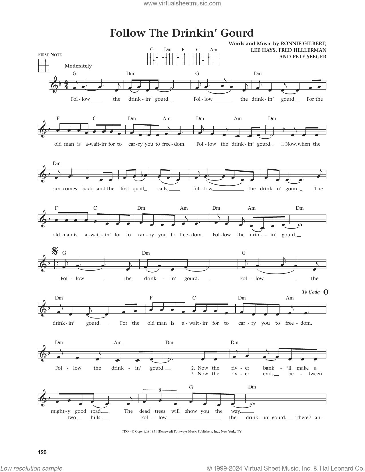 Follow The Drinkin' Gourd (from The Daily Ukulele) (arr. Jim Beloff ...