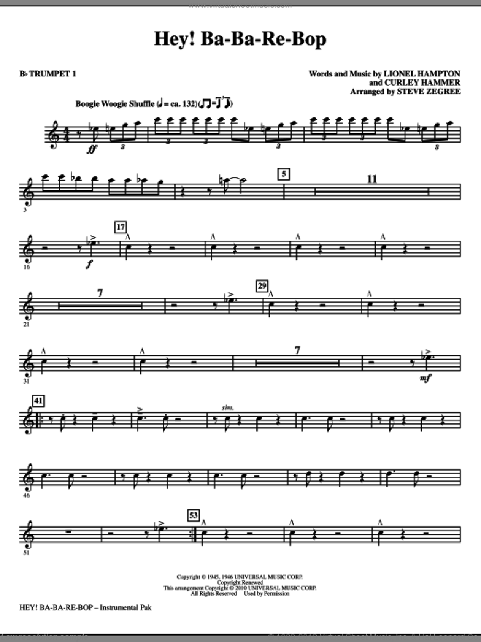 Hey! Ba-Ba-Re-Bop (complete set of parts) sheet music for orchestra/band