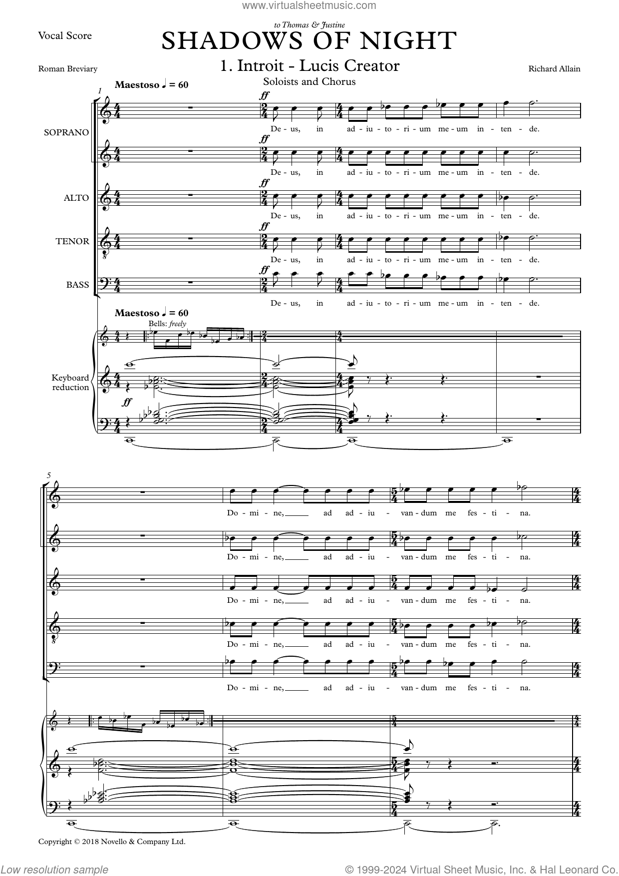 Shadows of Night sheet music for choir (SATB: soprano, alto, tenor, bass)