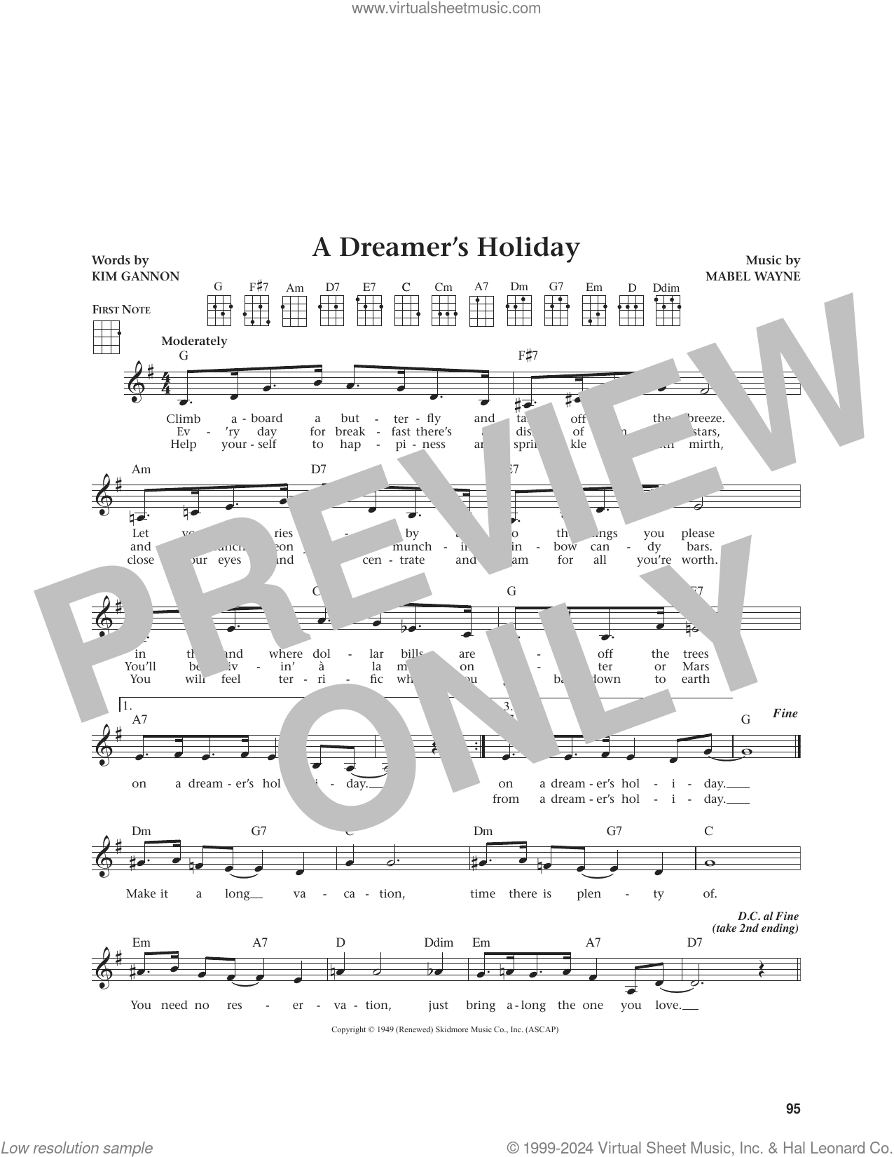 A Dreamer's Holiday (from The Daily Ukulele) (arr. Jim Beloff) sheet music