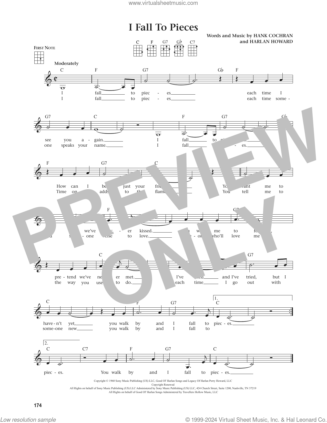I Fall To Pieces (from The Daily Ukulele) (arr. Jim Beloff) sheet music v2