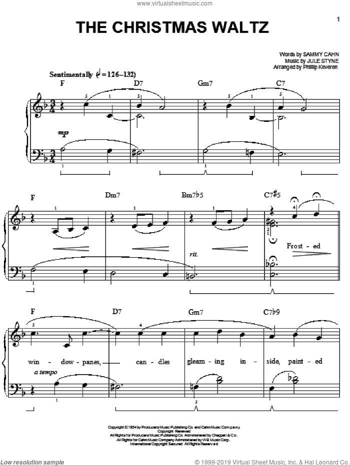 The Christmas Waltz [Jazz version] (arr. Phillip Keveren), (easy) sheet ...