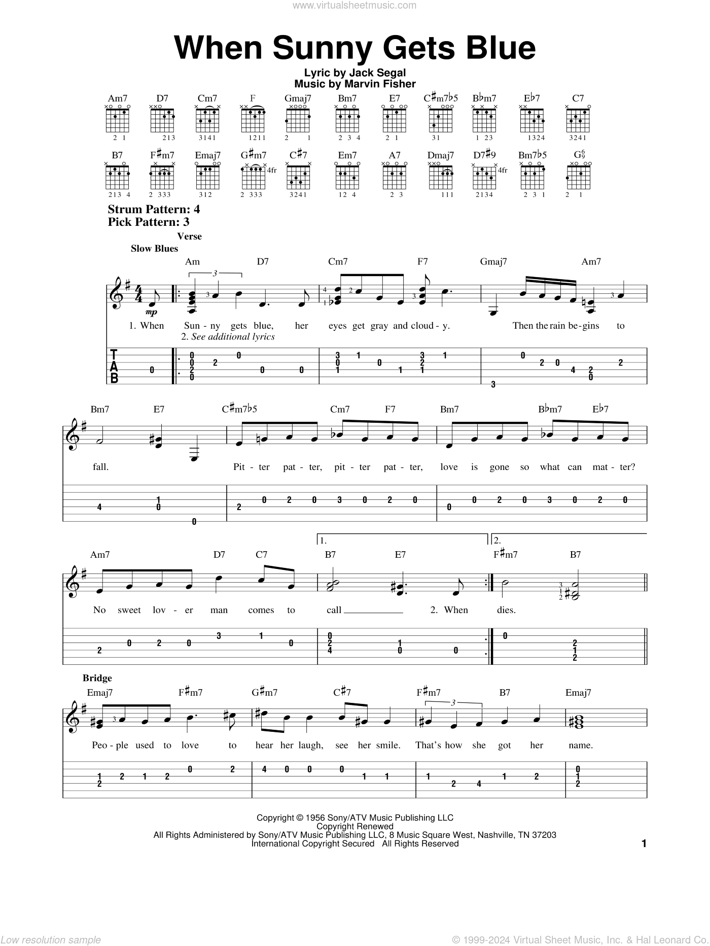 Sunny Guitar Chords