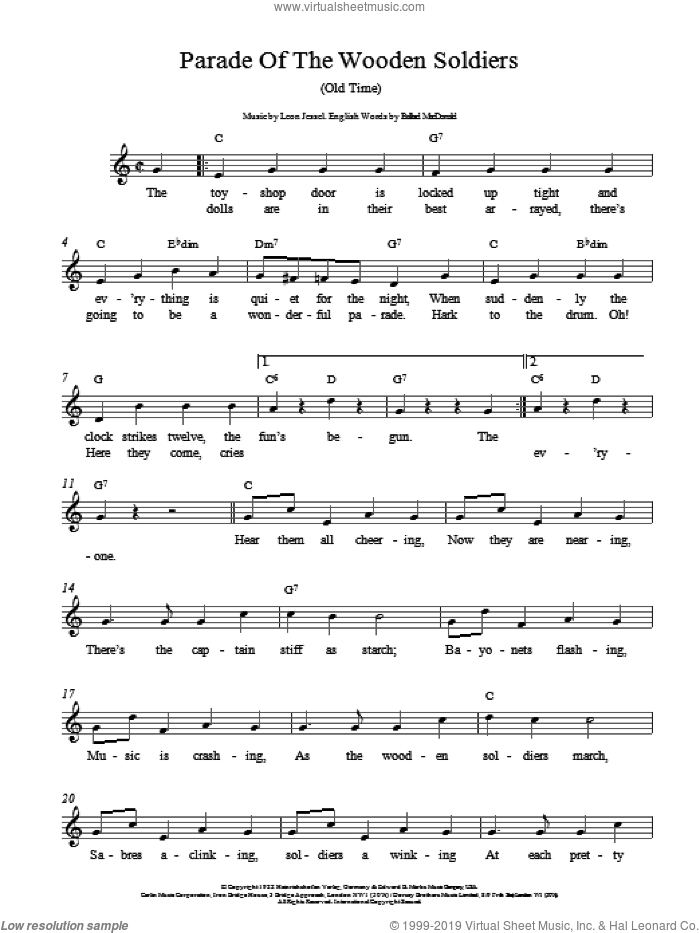 Leon Jessel: Parade Of The Wooden Soldiers sheet music (fake book)