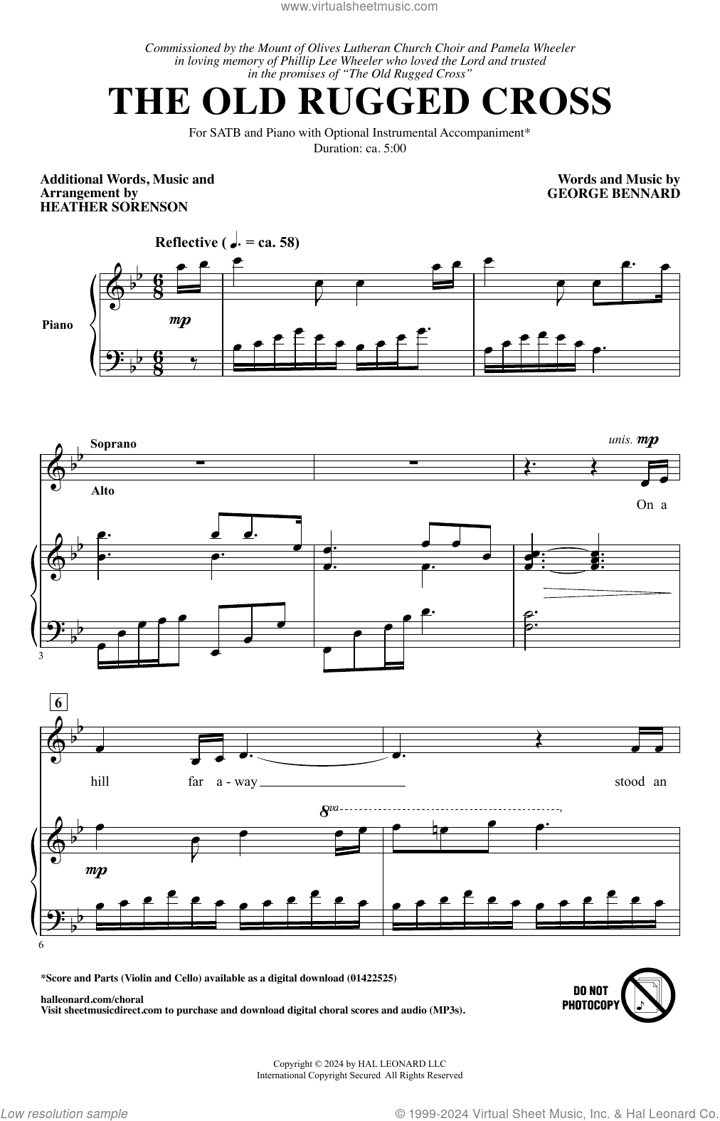 The Old Rugged Cross sheet music for choir (SATB: soprano, alto, tenor, bass)