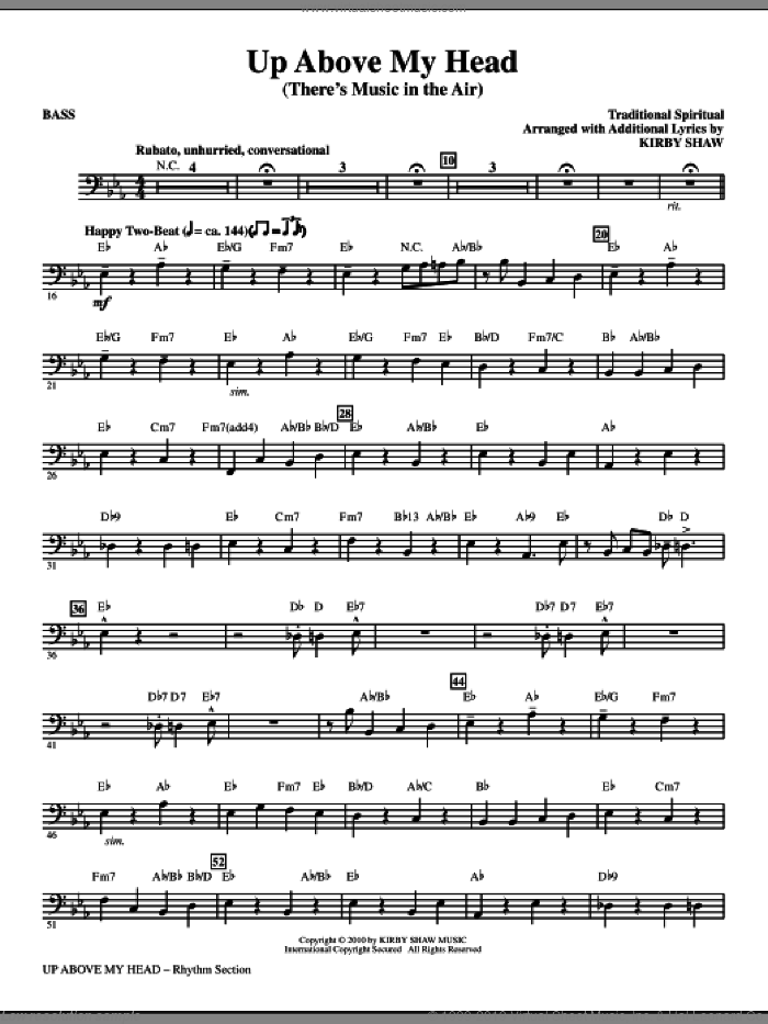 Up Above My Head (There's Music In The Air) (complete set of parts ...