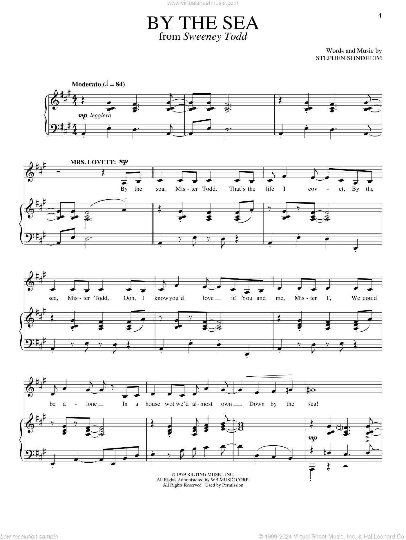 By The Sea sheet music for voice and piano (PDF-interactive)