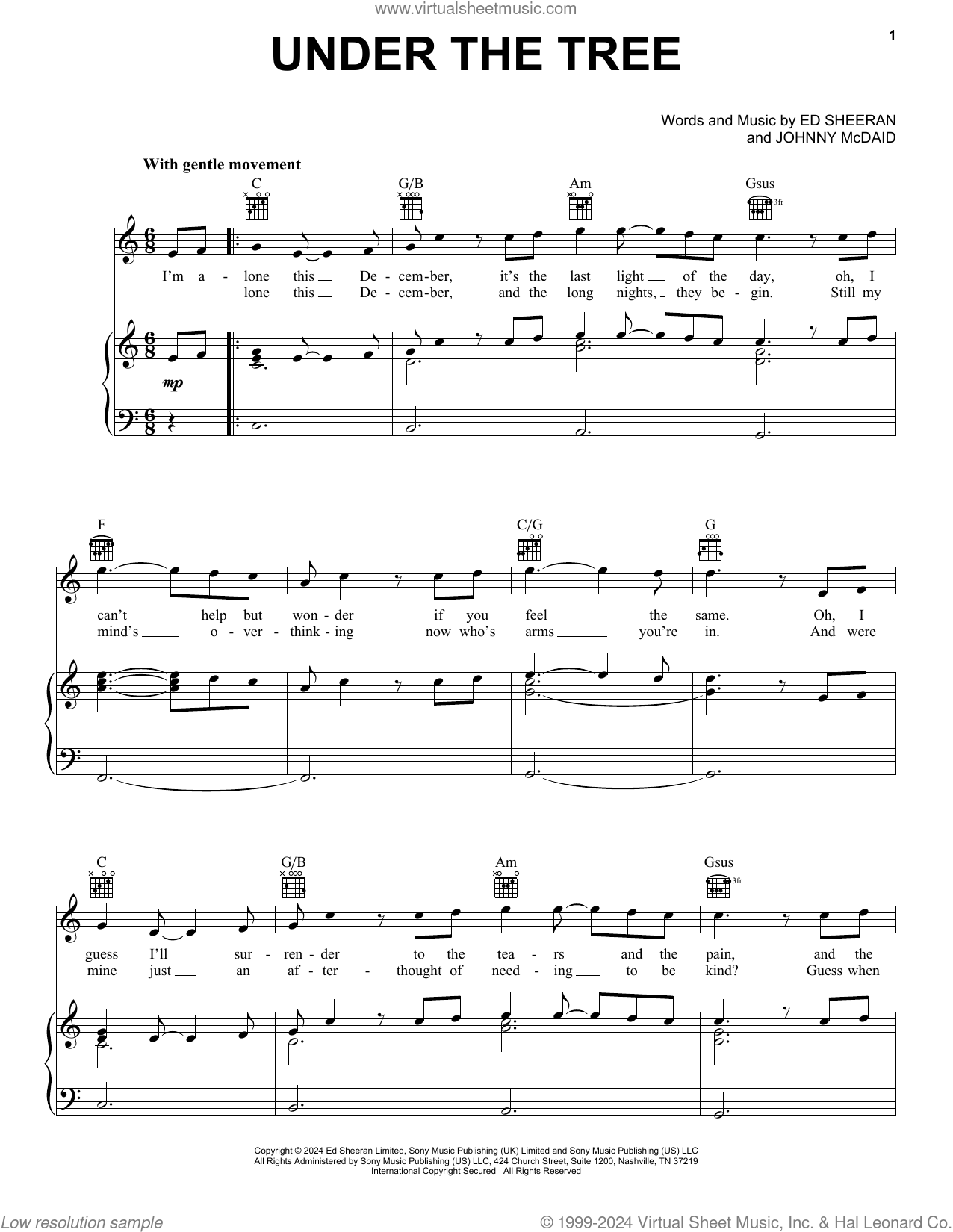 Under The Tree (from That Christmas) sheet music for voice, piano or guitar