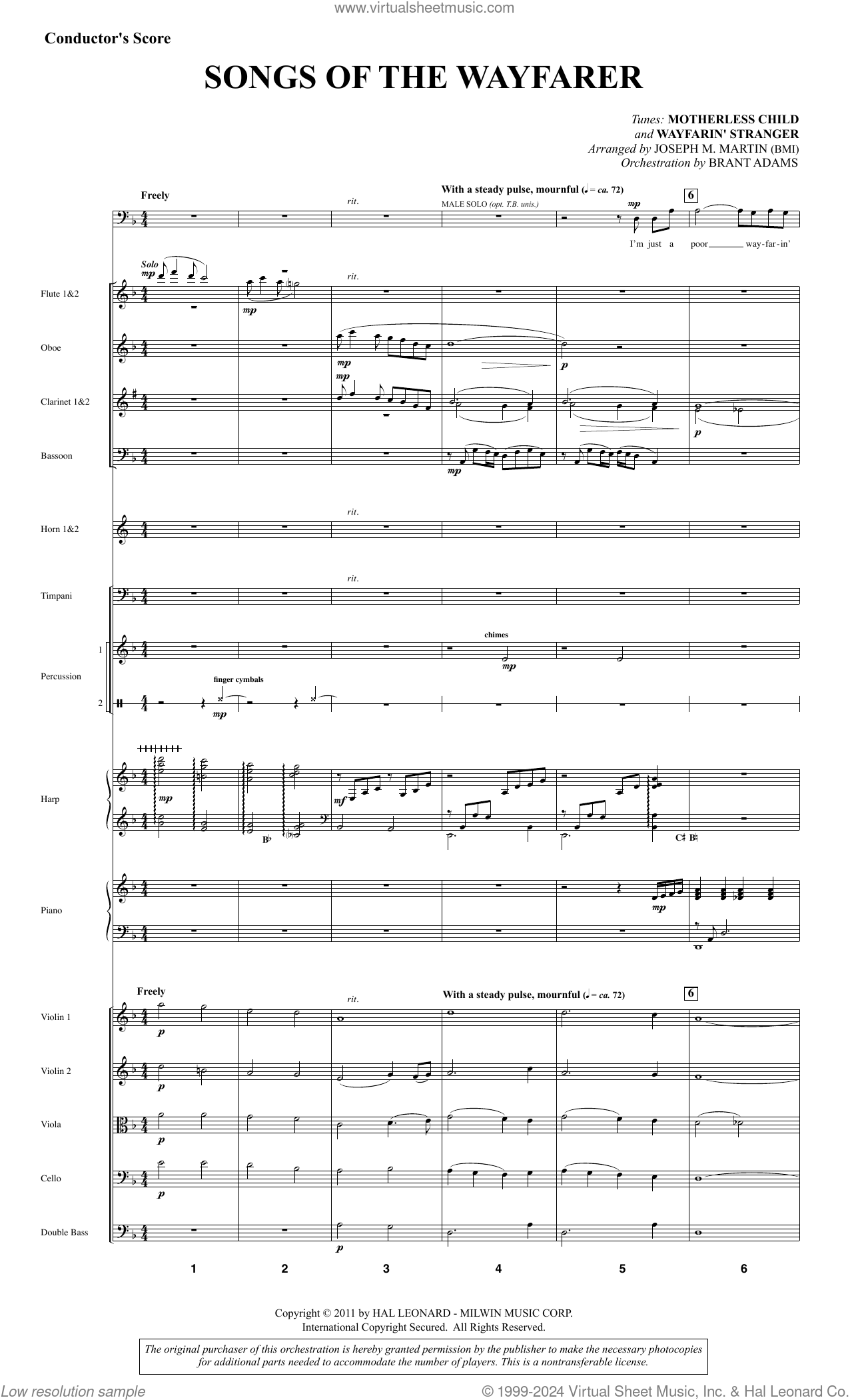 Songs Of The Wayfarer (Orchestra accompaniment) sheet music (complete ...