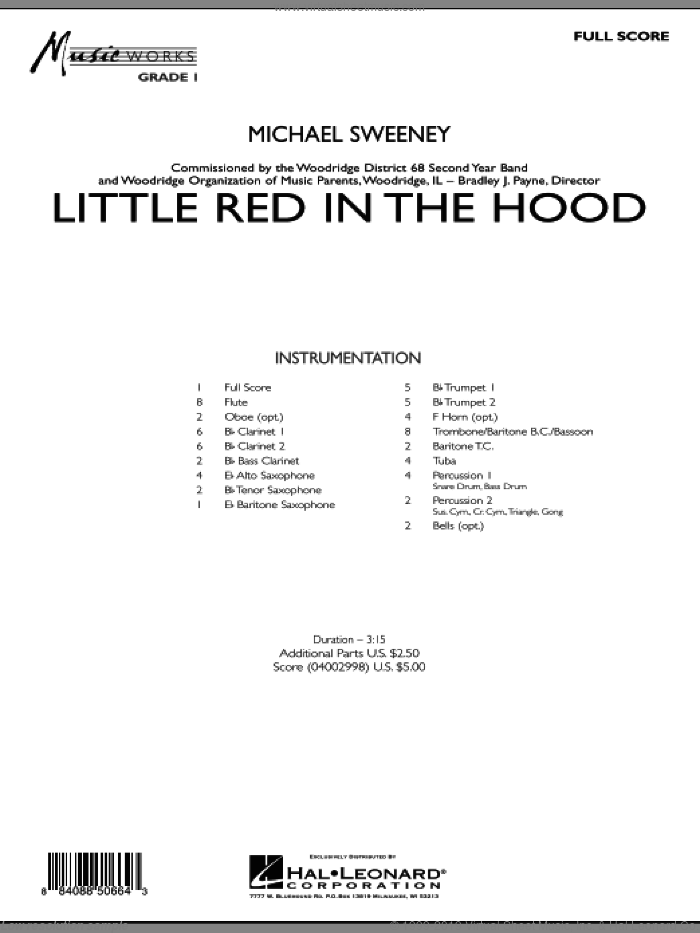 Little Red In The Hood sheet music (complete collection) for concert band