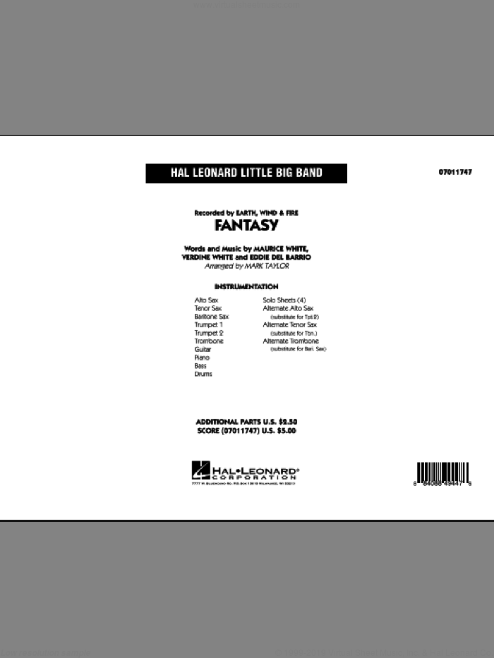 Fantasy sheet music (complete collection) for jazz band (PDF)