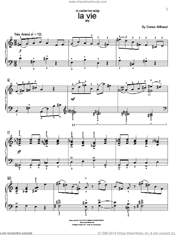 Life sheet music for piano solo (elementary) (PDF)