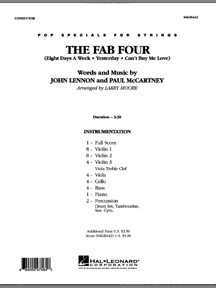 The Fab Four sheet music (complete collection) for orchestra