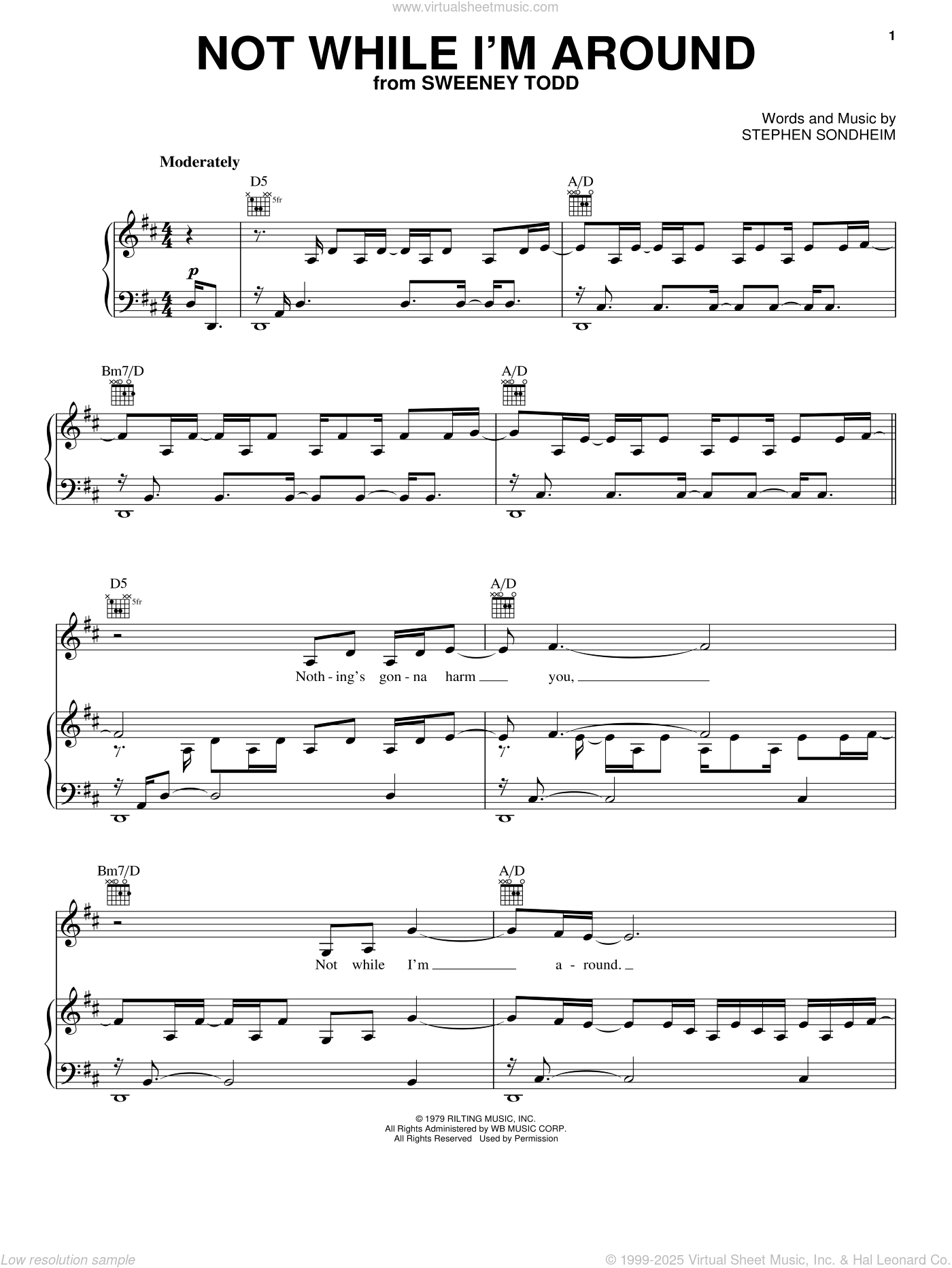 Jamie Cullum: Not While I'm Around sheet music for voice, piano or guitar