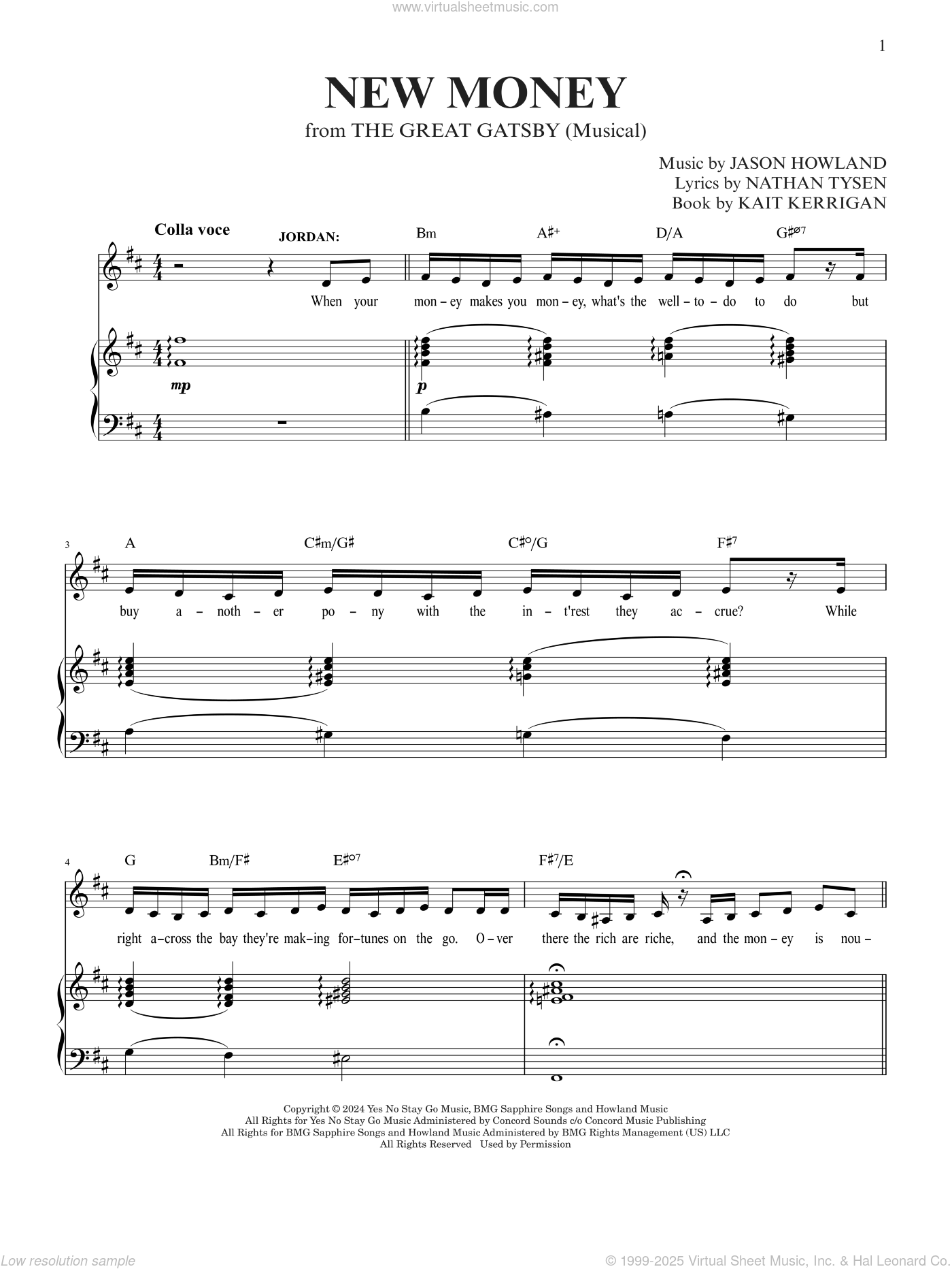 New Money (from The Great Gatsby) sheet music for voice and piano