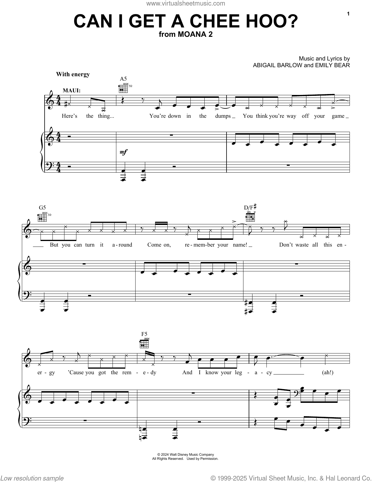 Can I Get A Chee Hoo? (from Moana 2) sheet music for voice, piano or guitar