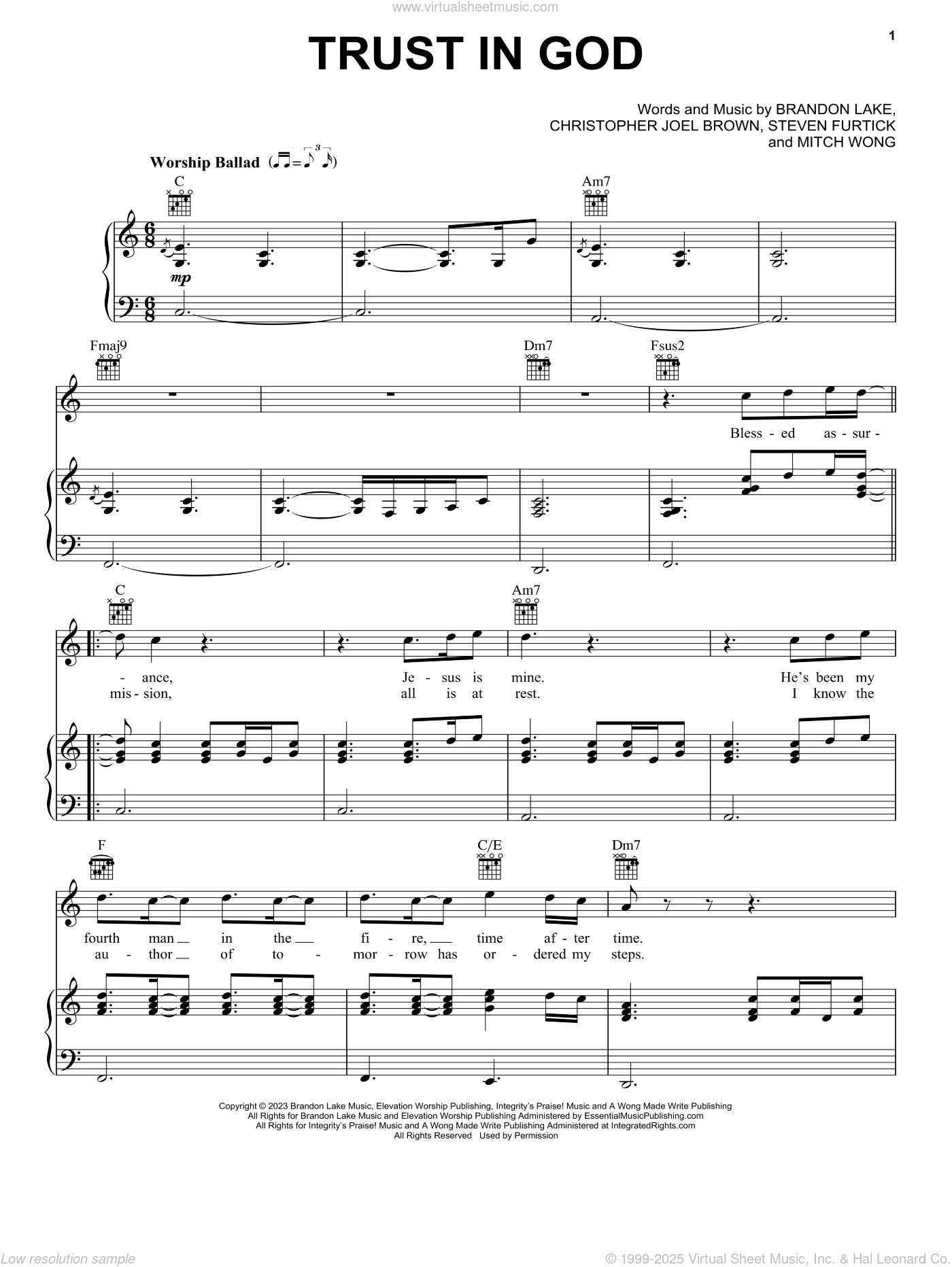 Trust In God sheet music for voice, piano or guitar (PDF)