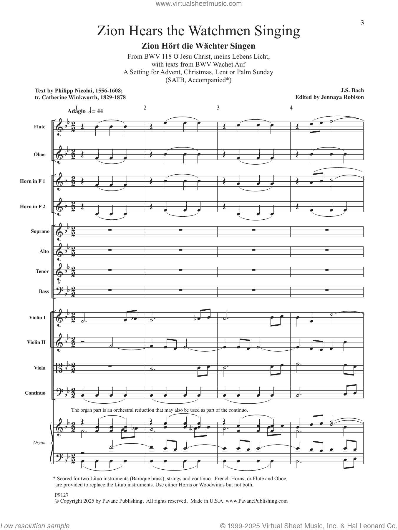 Zion Hears The Watchmen Singing sheet music for orchestra/band (full score)