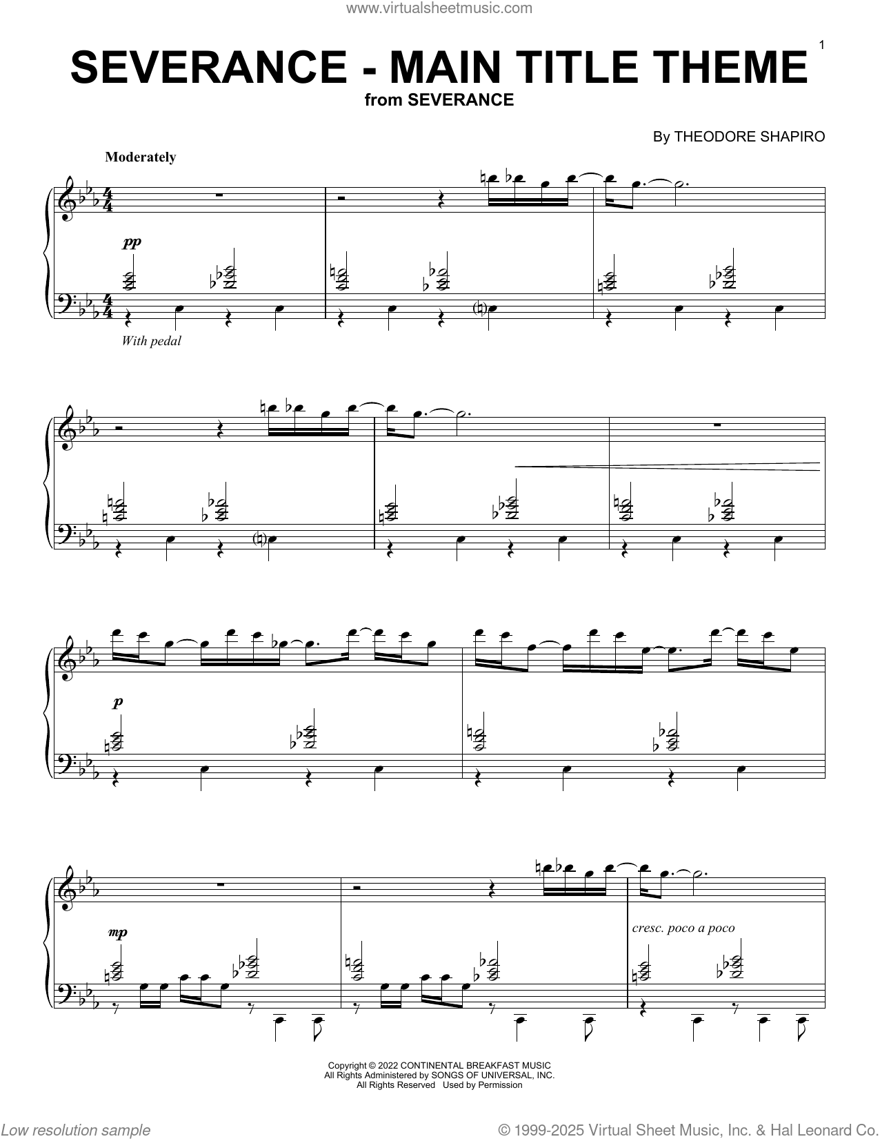Severance - Main Title Theme sheet music for piano solo (PDF)