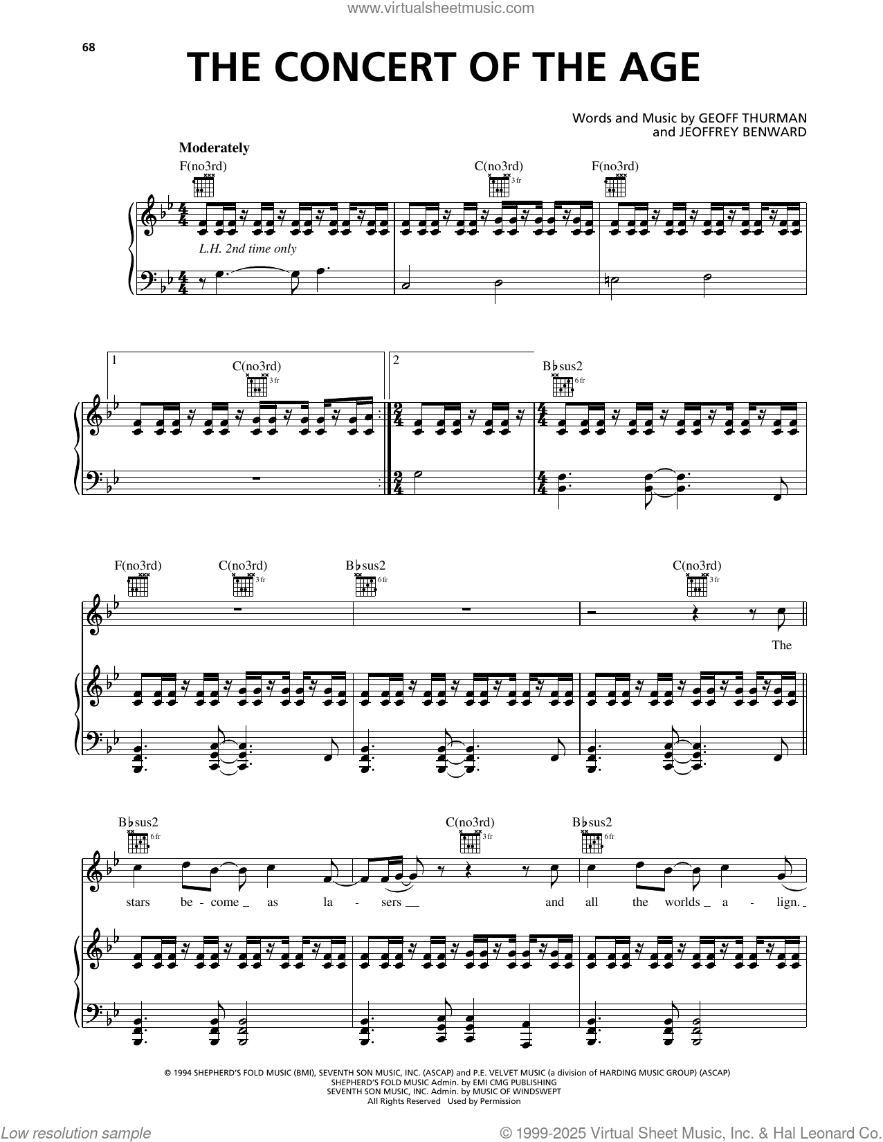 The Concert Of The Age sheet music for voice, piano or guitar