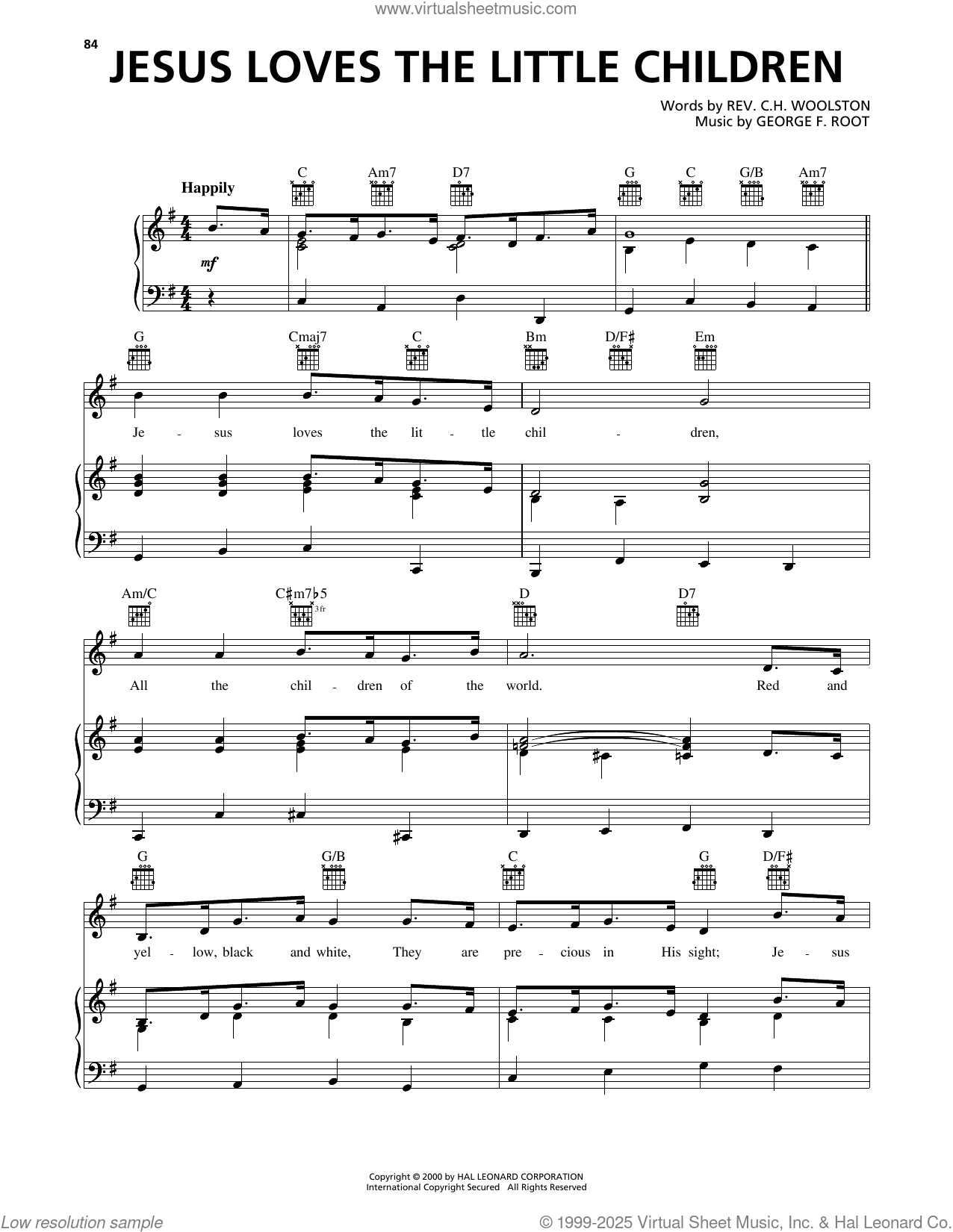 Jesus Loves The Little Children sheet music for voice, piano or guitar