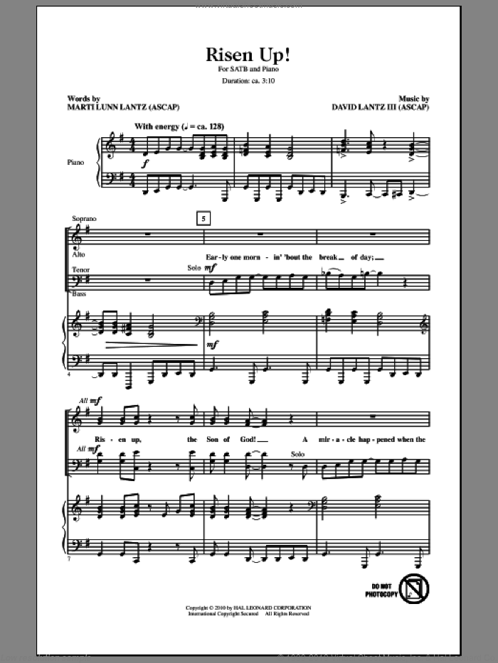 Risen Up! sheet music for choir (SATB: soprano, alto, tenor, bass)