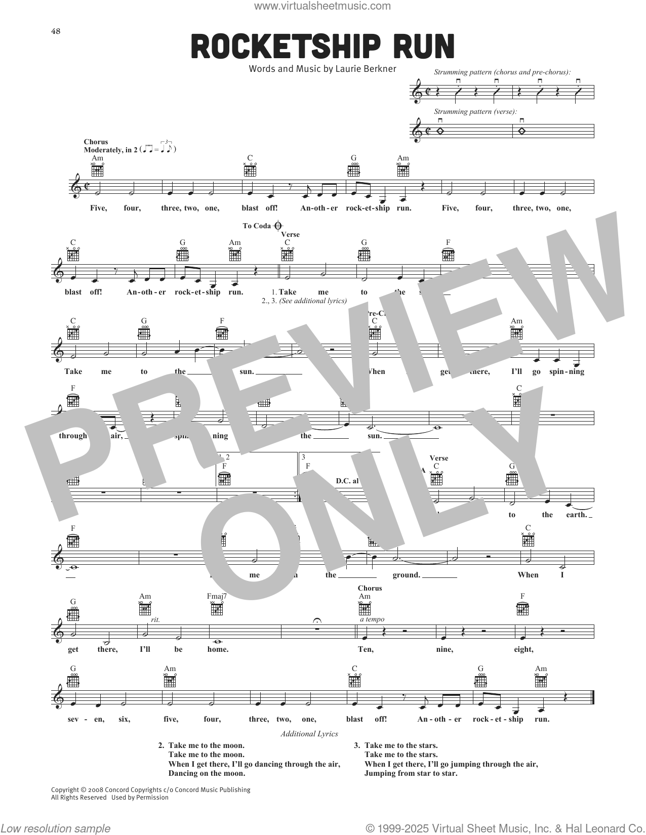 Rocketship Run sheet music (fake book) (PDF)