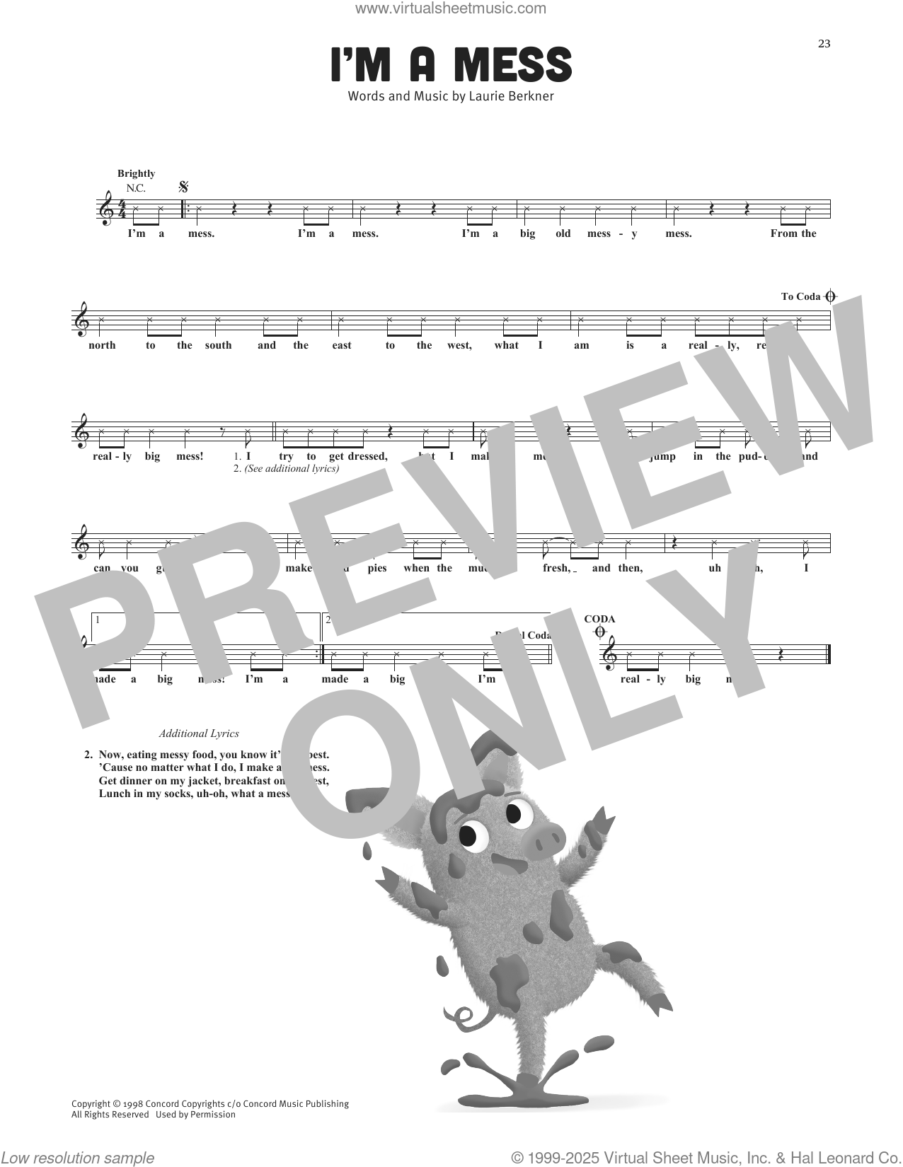 I'm A Mess sheet music (fake book) (PDF)