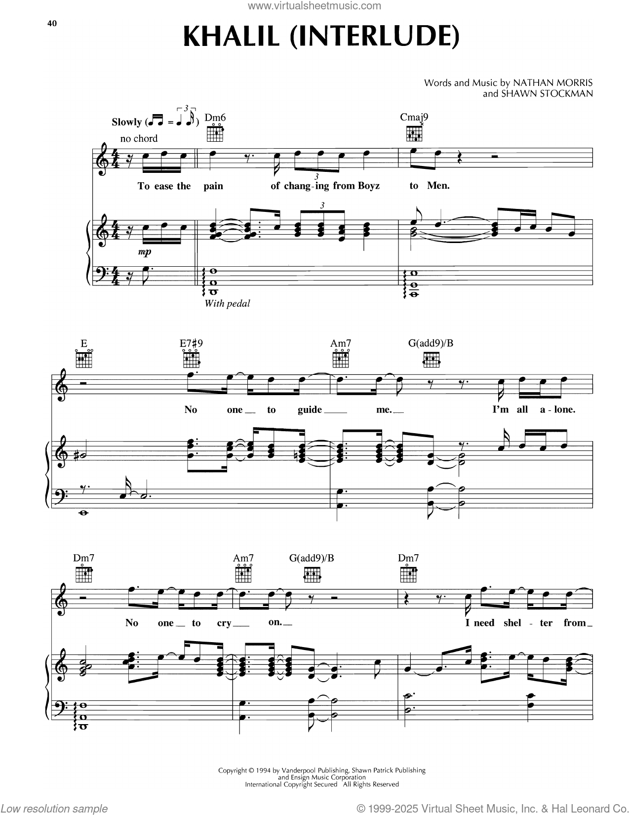 Khalil (Interlude) sheet music for voice, piano or guitar (PDF)